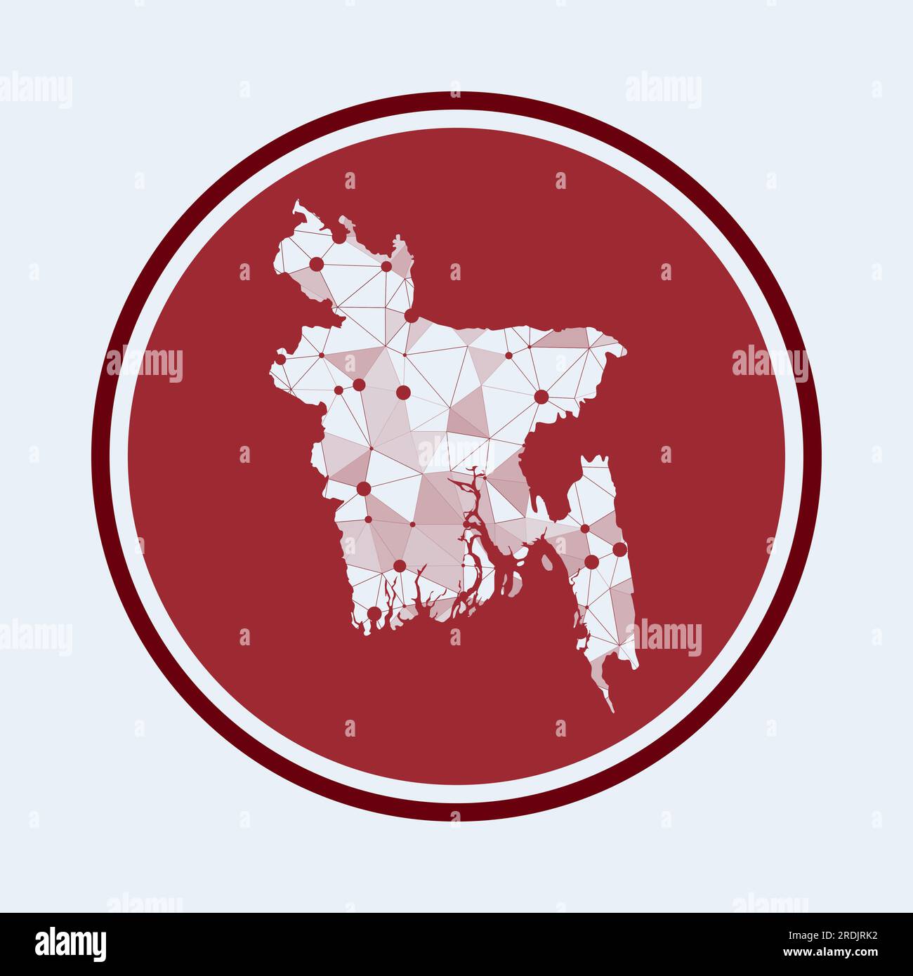 Bangladesh icon. Trendy tech logo of the country. Geometric mesh round ...