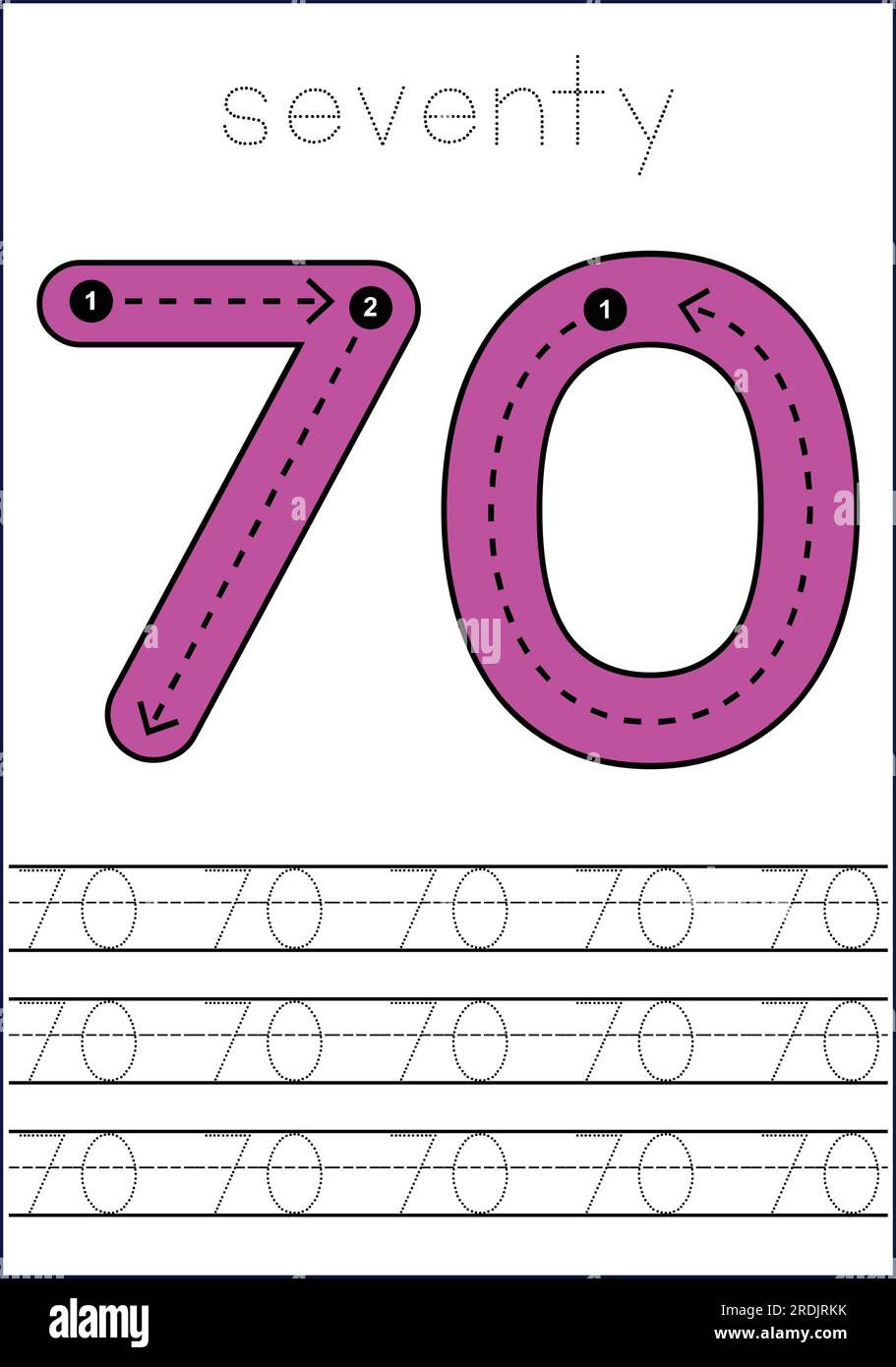 numbers tracing from 0 t 100 Stock Vector Image & Art - Alamy