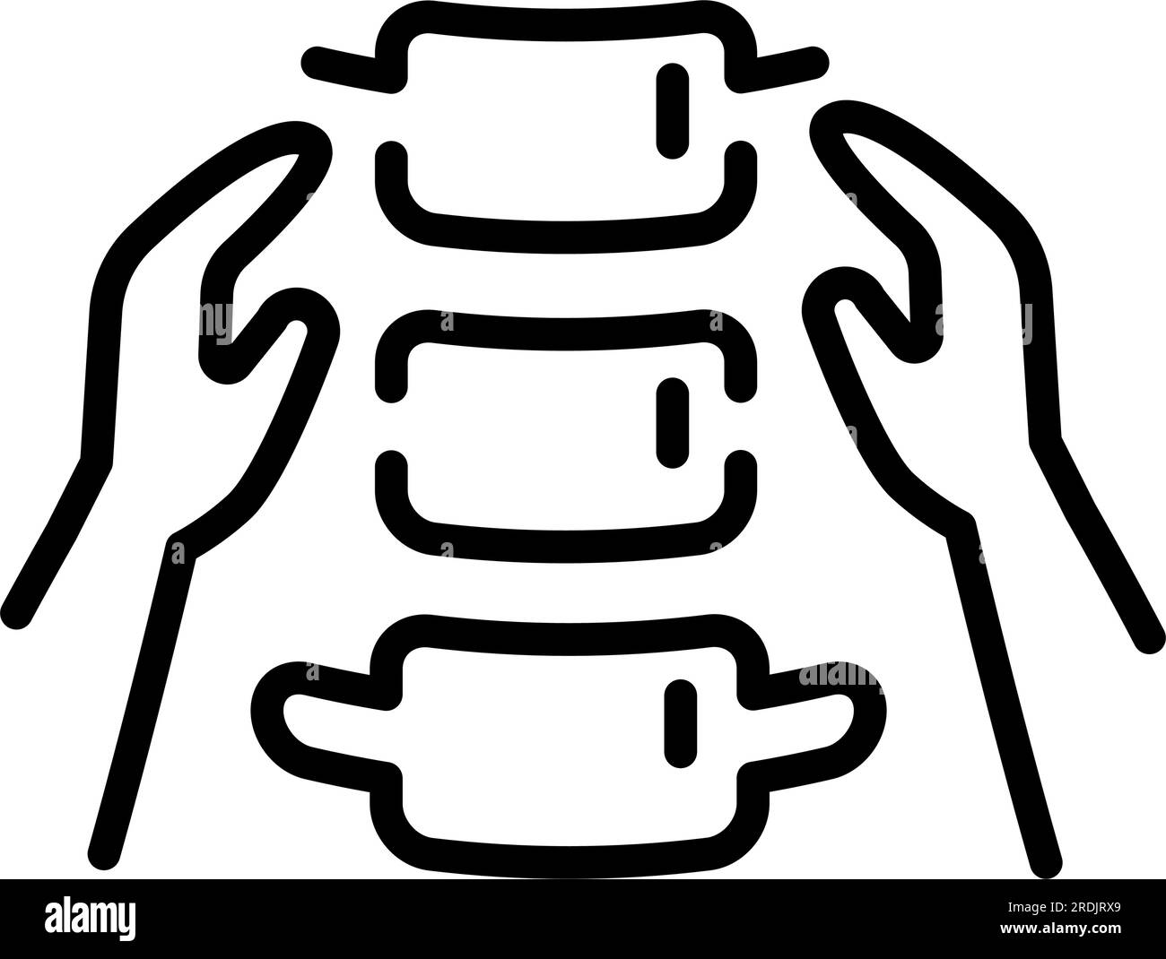 Spine bones and structure outline vector icon. Medicine and anatomy ...