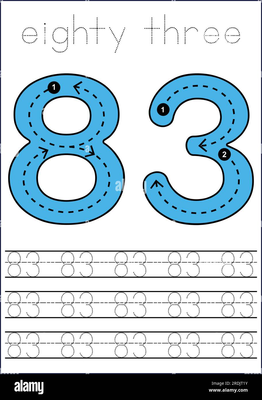 numbers tracing from 0 t 100 Stock Vector Image & Art - Alamy