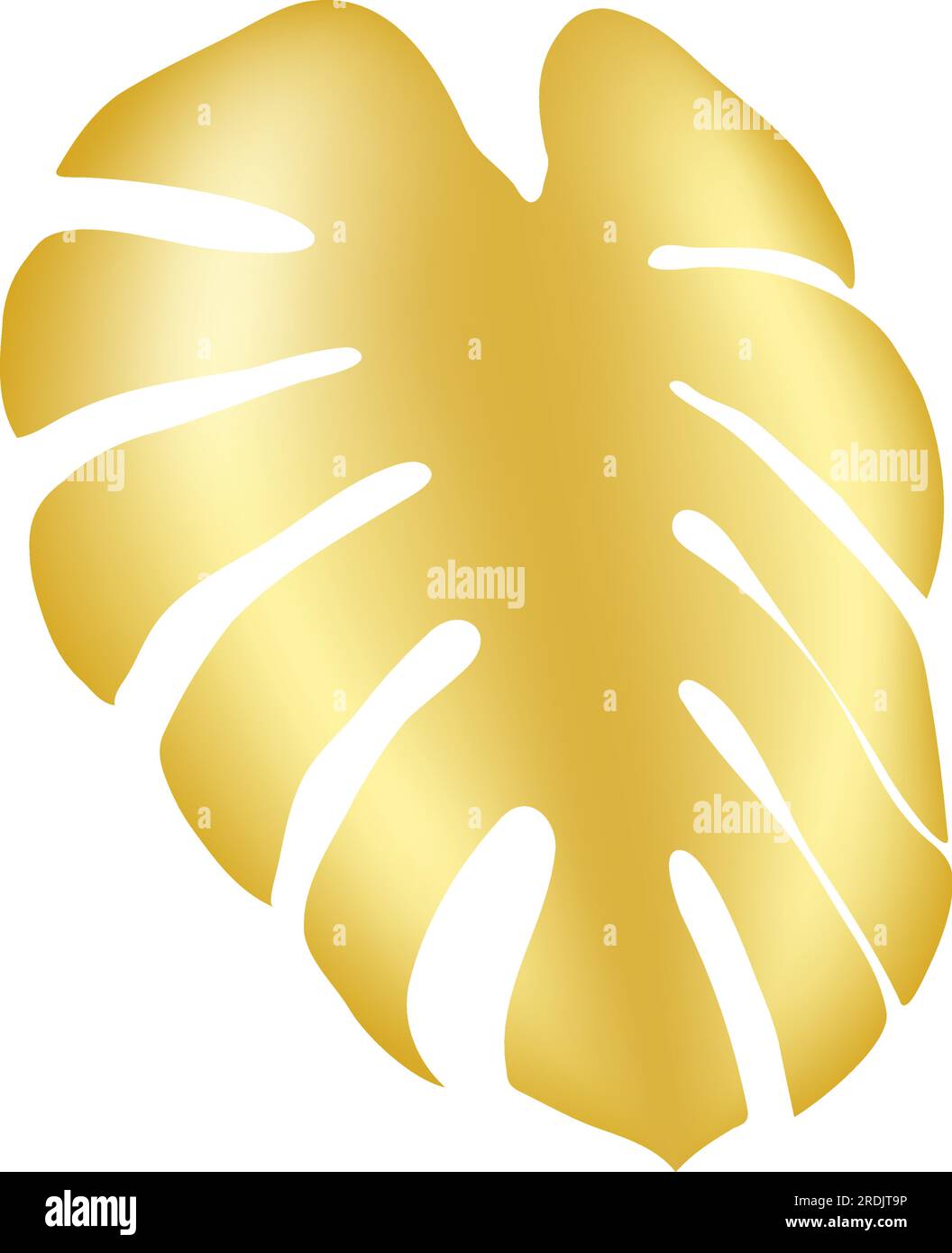Decorative tropical leaf with golden gradient. Gold palm leaf. Vector ...