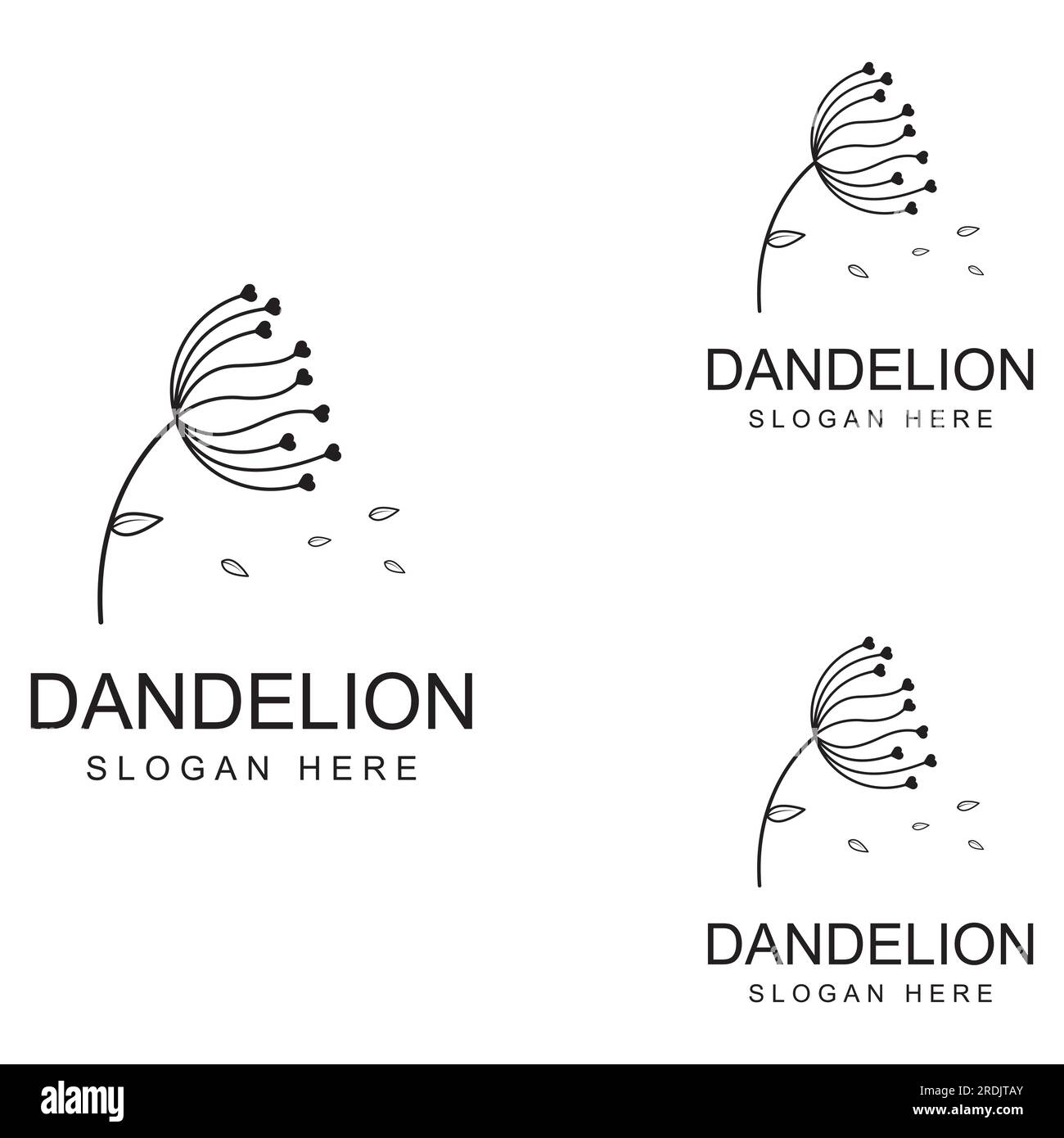 Dandelion flower logo and symbol vector design Stock Vector Image & Art ...