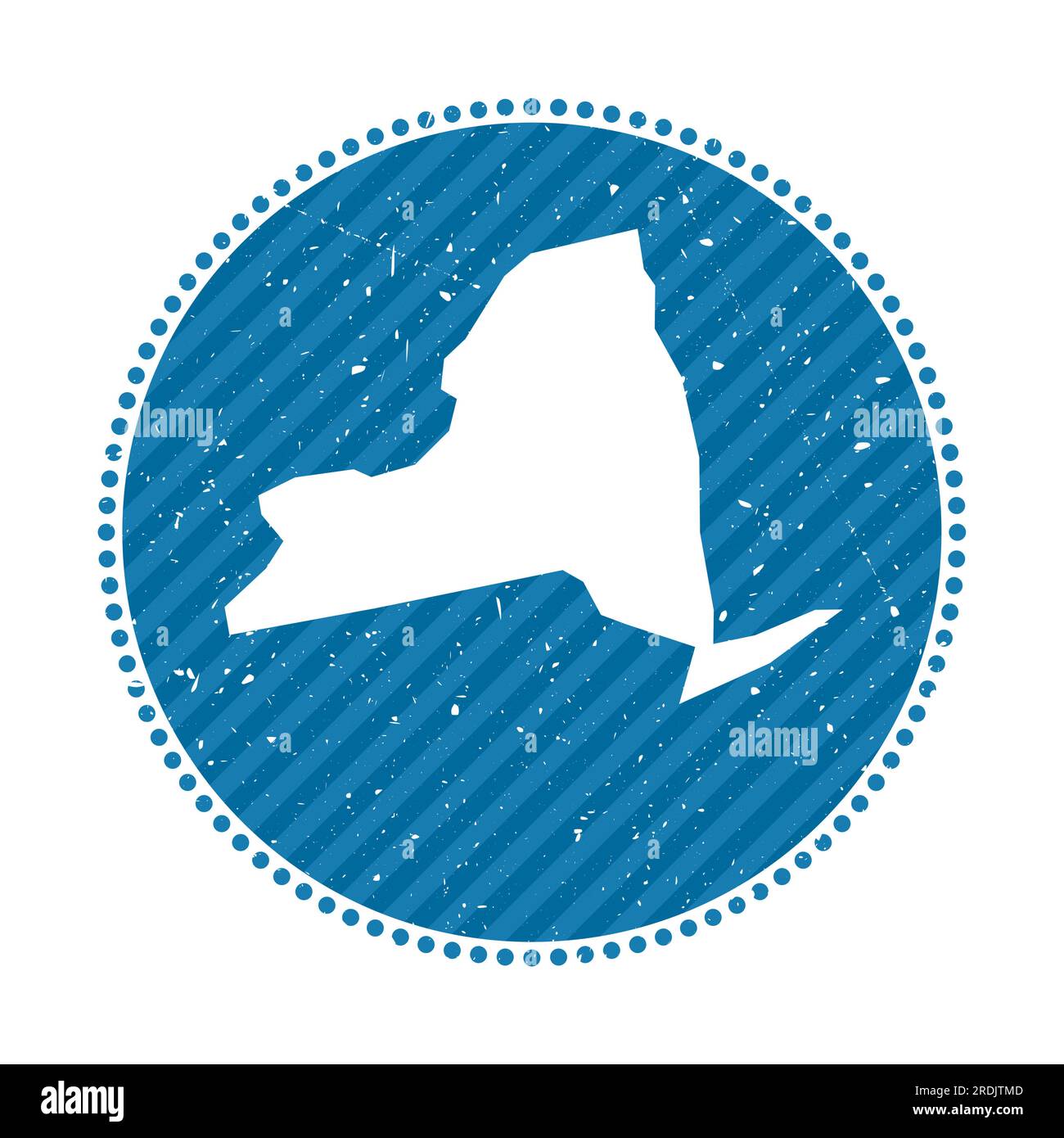 New York striped retro travel sticker. Badge with map of US state ...