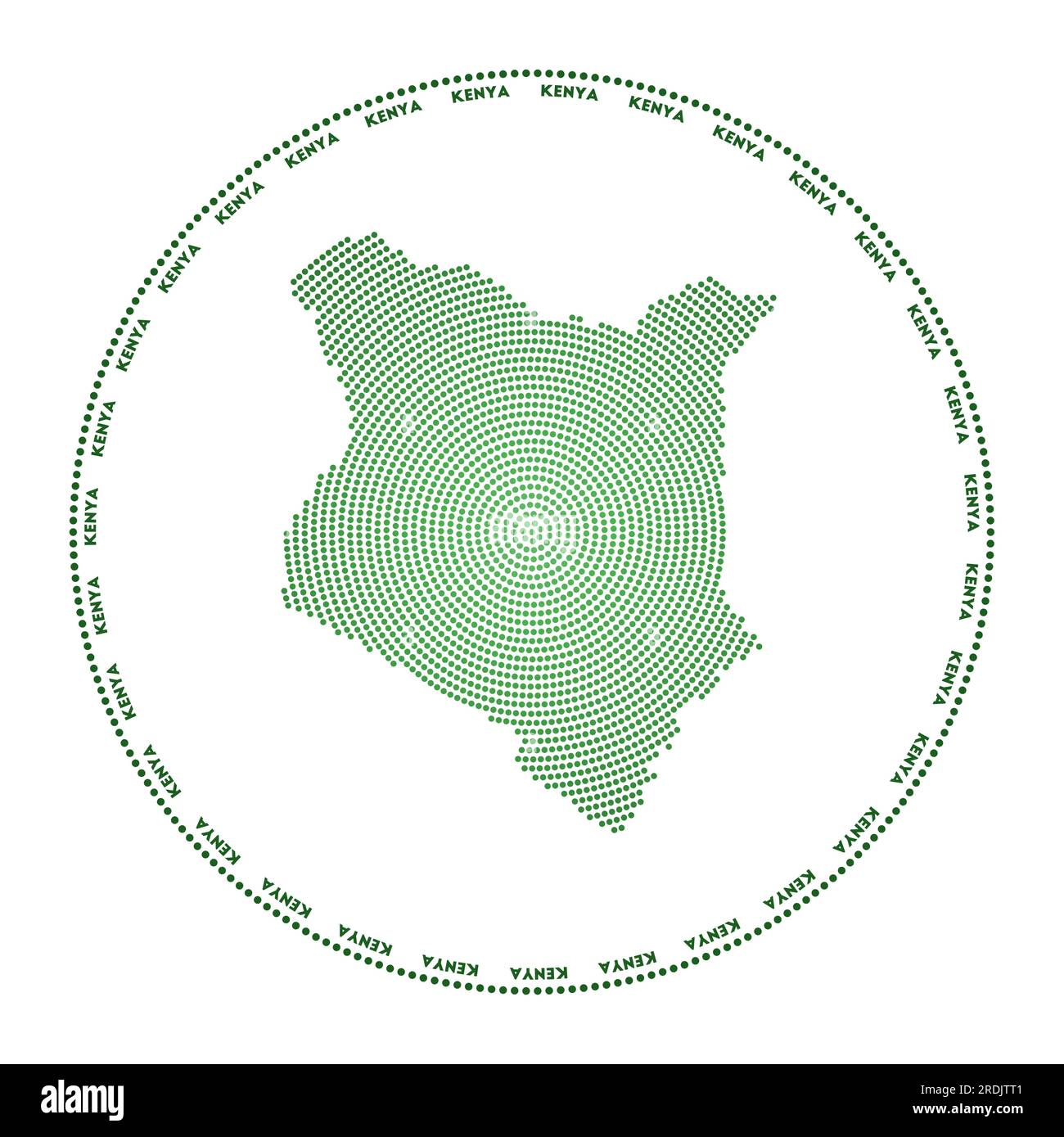 Kenya round logo. Digital style shape of Kenya in dotted circle with ...