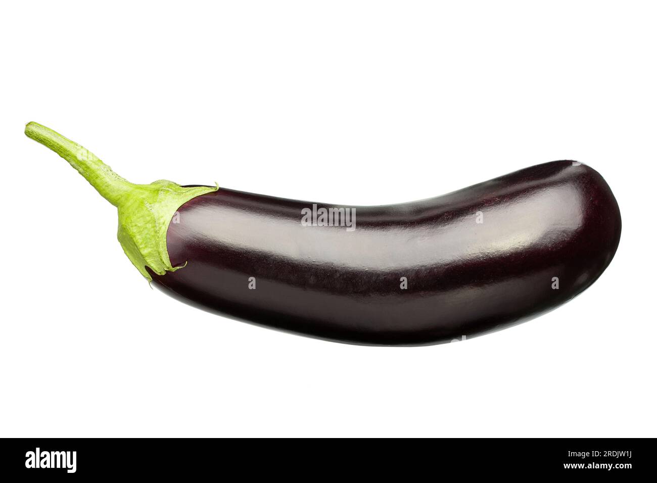 One fresh eggplant isolated on white background cutout. Healthy food ...