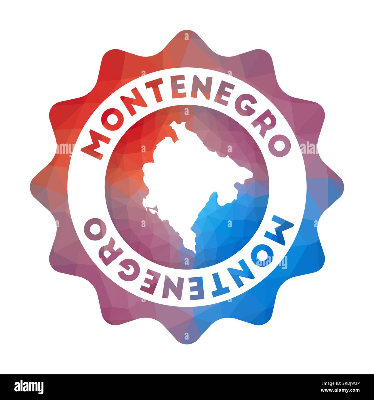Montenegro low poly logo. Colorful gradient travel logo of the country ...