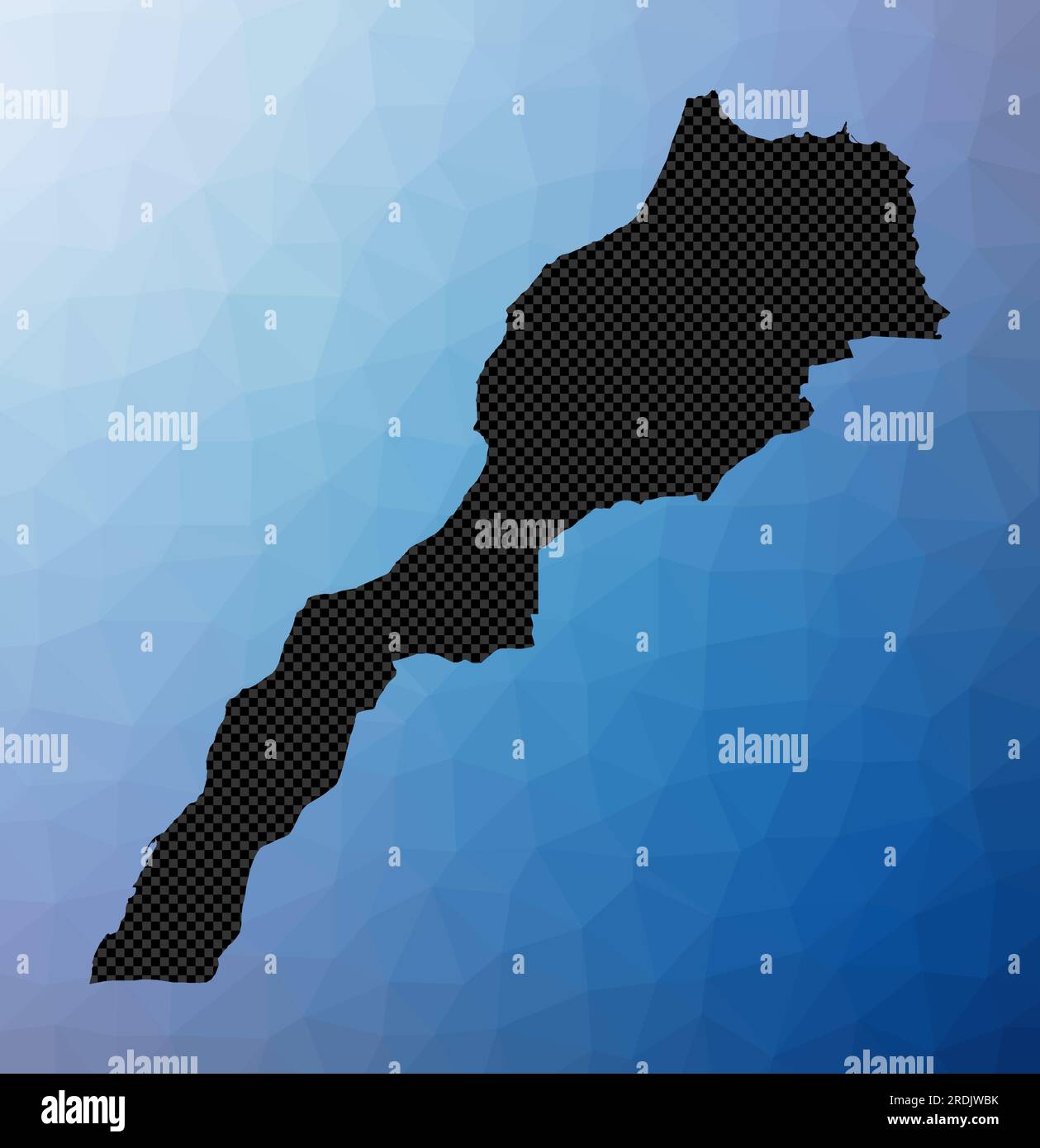 Morocco geometric map. Stencil shape of Morocco in low poly style. Neat ...