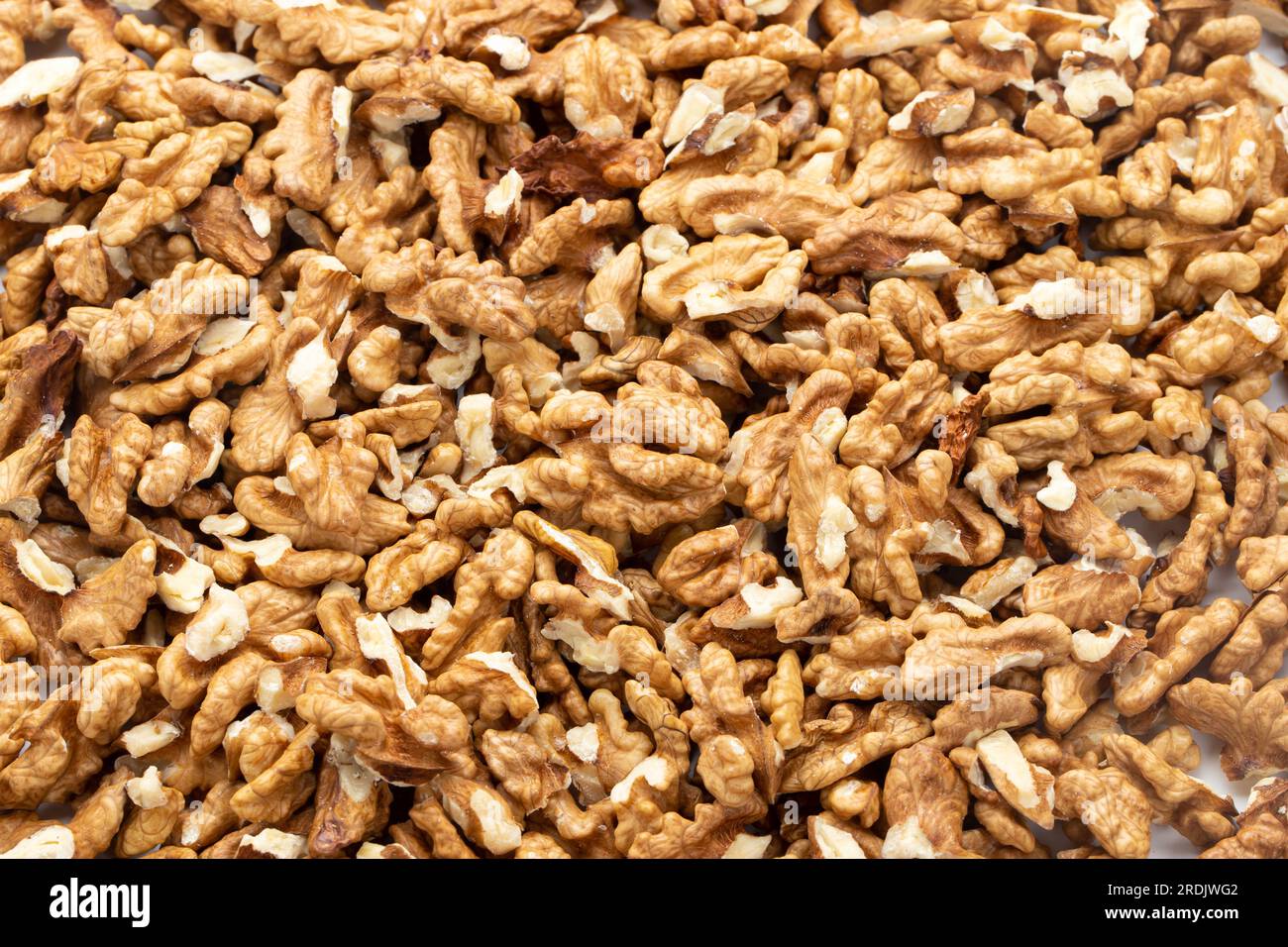 Closeup of big shelled walnuts pile. Nuts are a source of vegetable ...