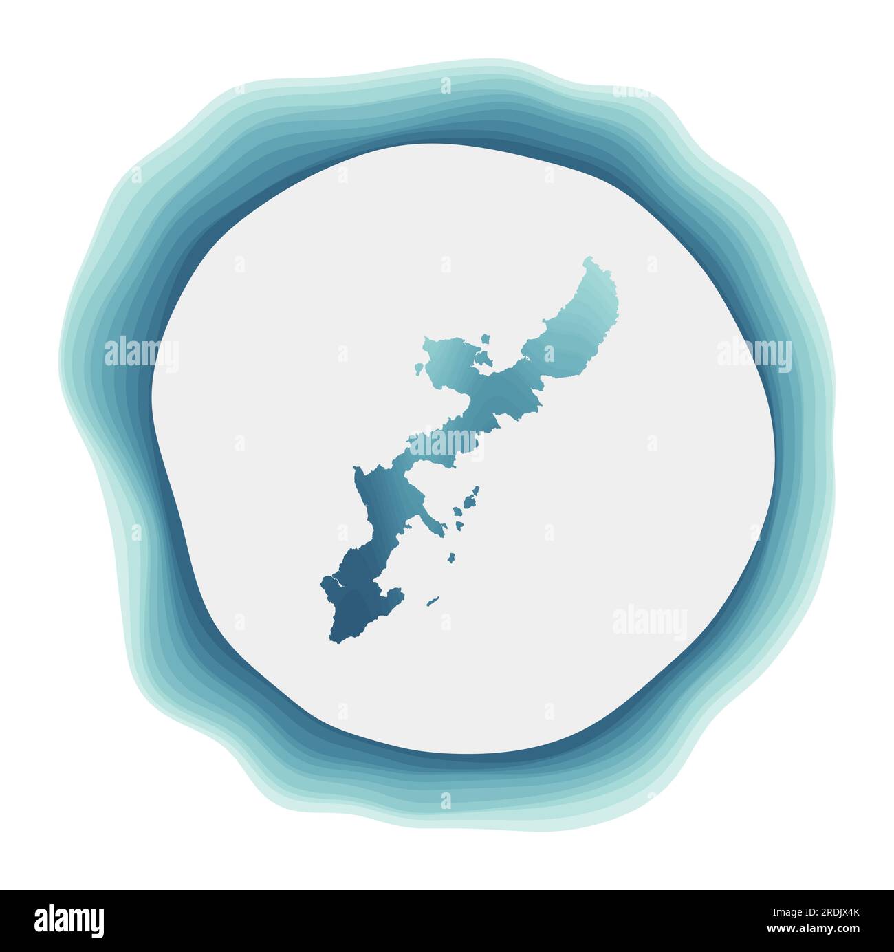 Okinawa Island logo. Badge of the island. Layered circular sign around ...