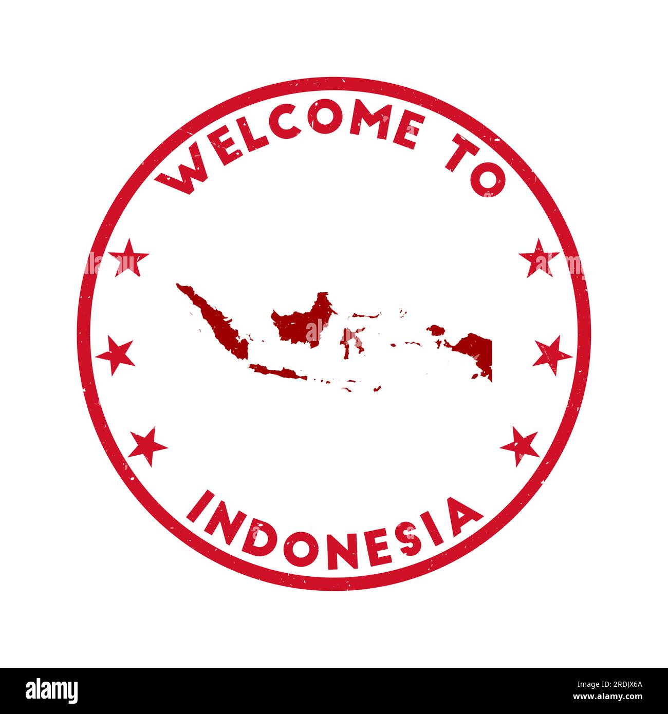 Welcome to Indonesia stamp. Grunge country round stamp with texture in ...