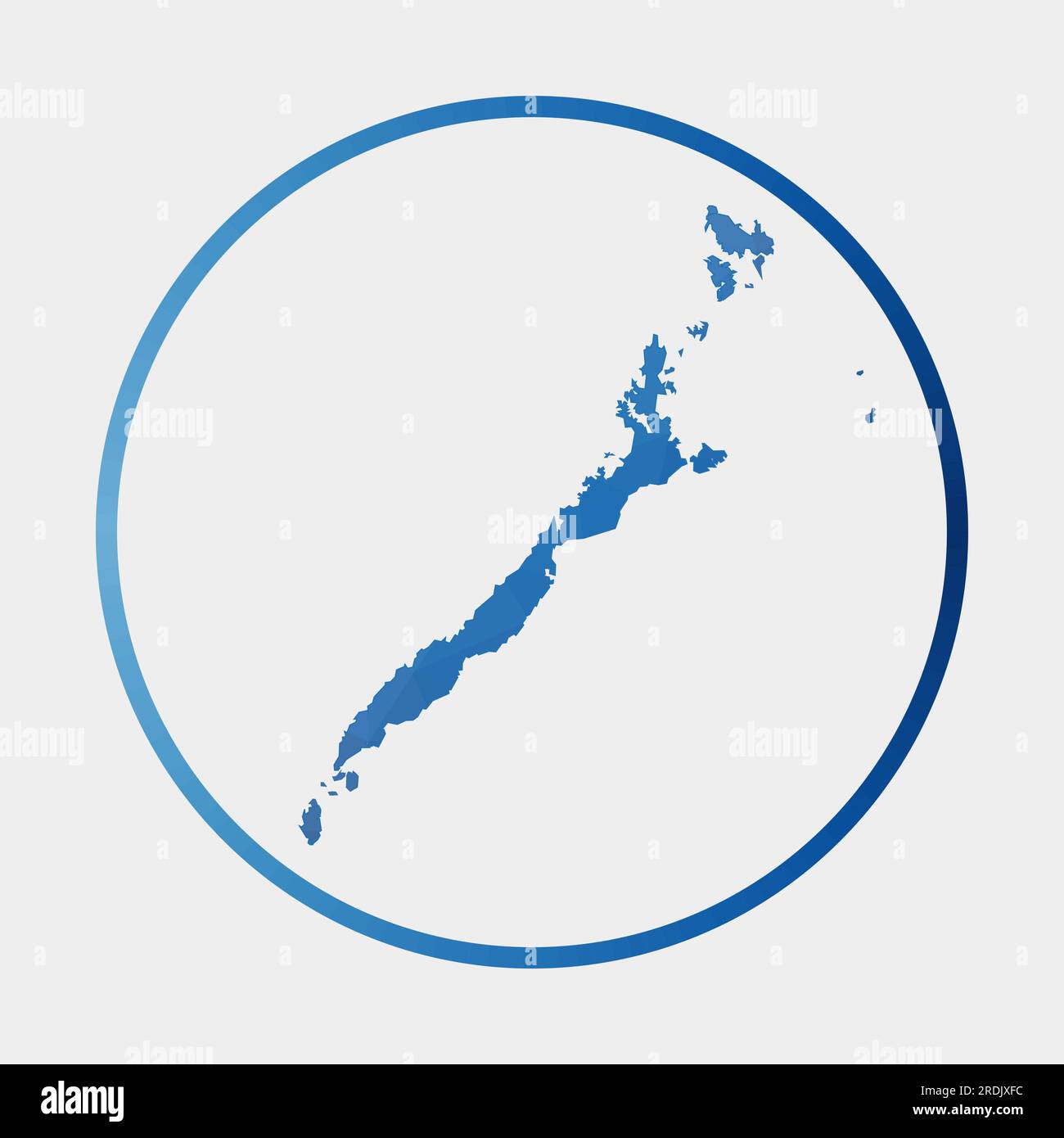Palawan icon. Polygonal map of the island in gradient ring. Round low ...
