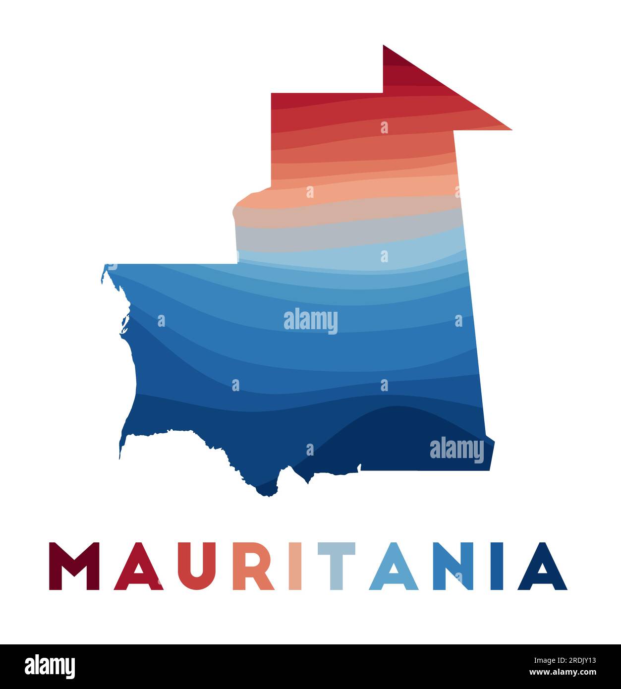 Mauritania Map With Colors Mauritania Country Map Hi Res Stock