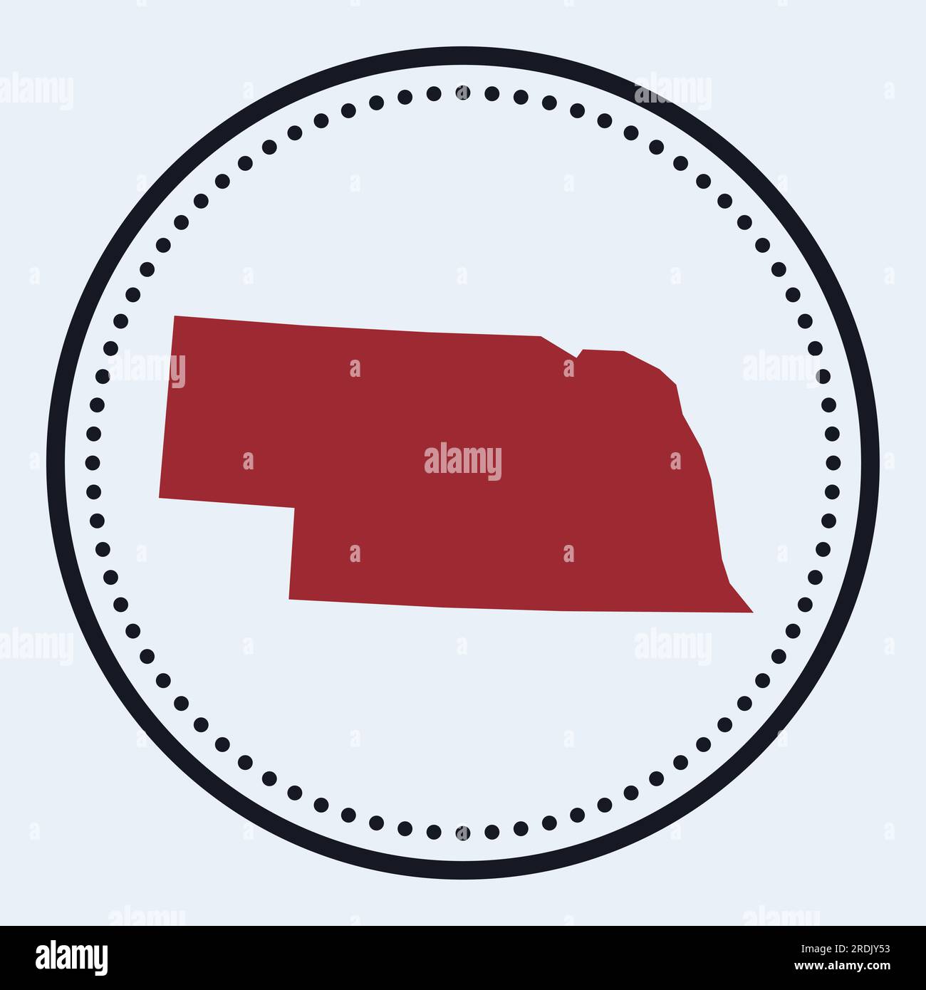 Nebraska round stamp. Round logo with US state map and title. Stylish ...