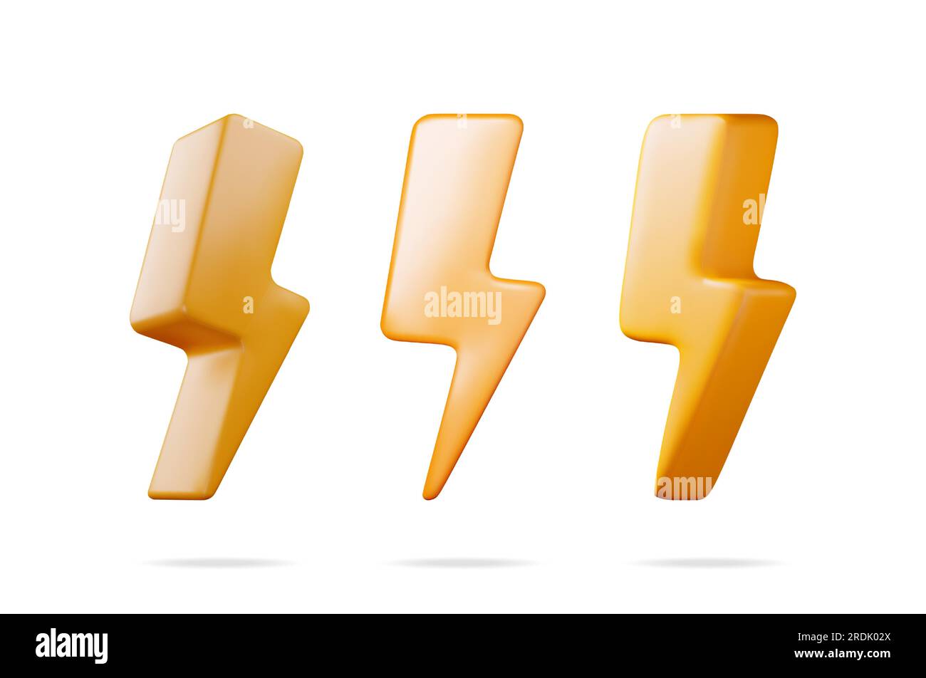 3D Lightning Sign from Different Angles Collection Stock Vector Image ...
