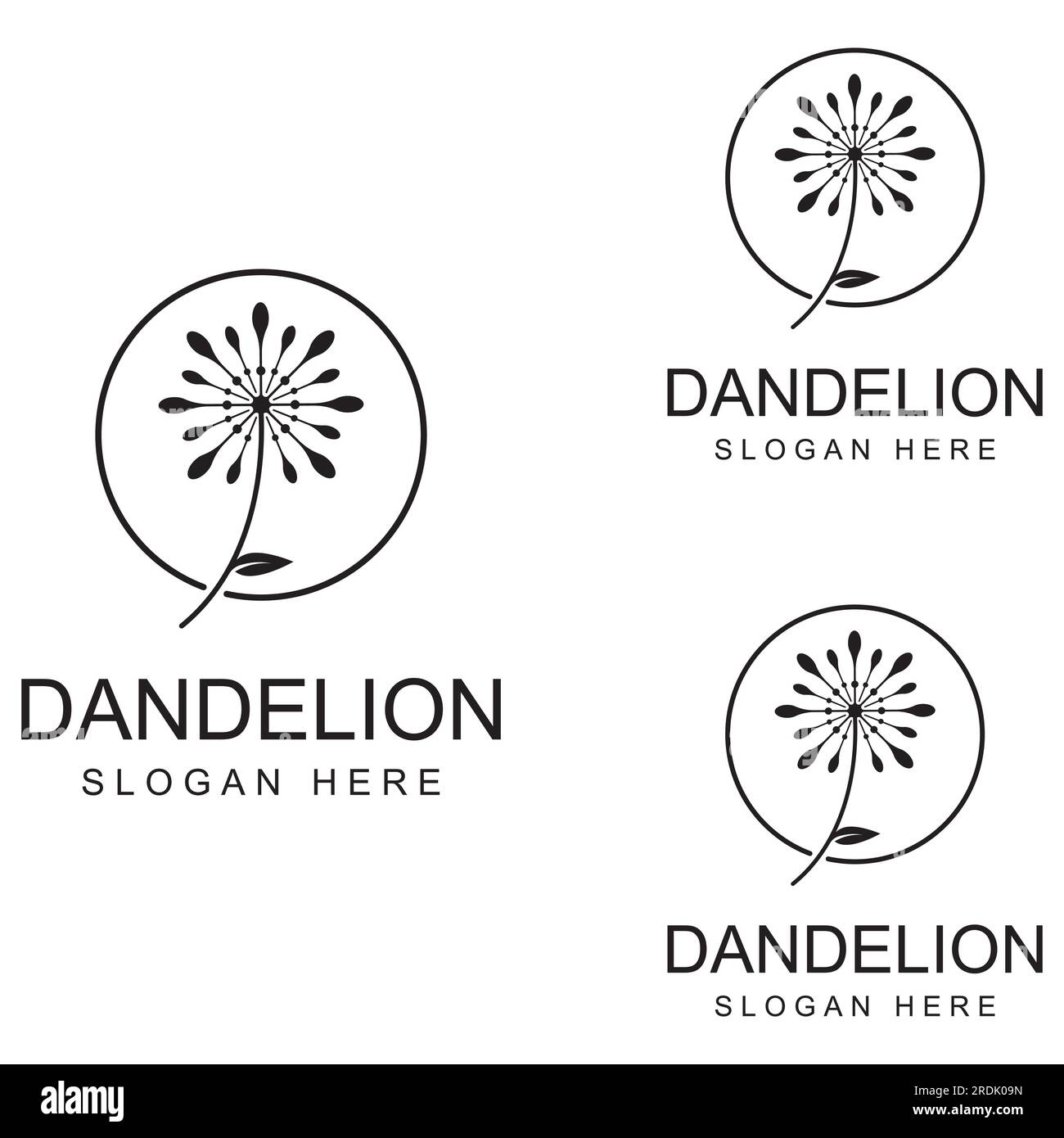 Dandelion flower logo and symbol vector design Stock Vector Image & Art ...