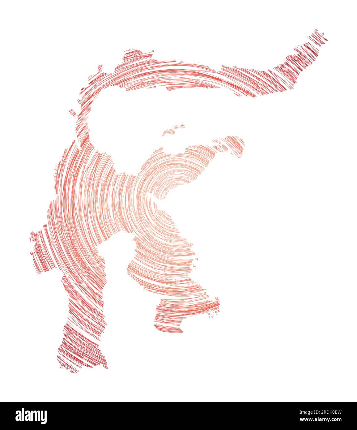 Sulawesi map filled with concentric circles. Sketch style circles in ...