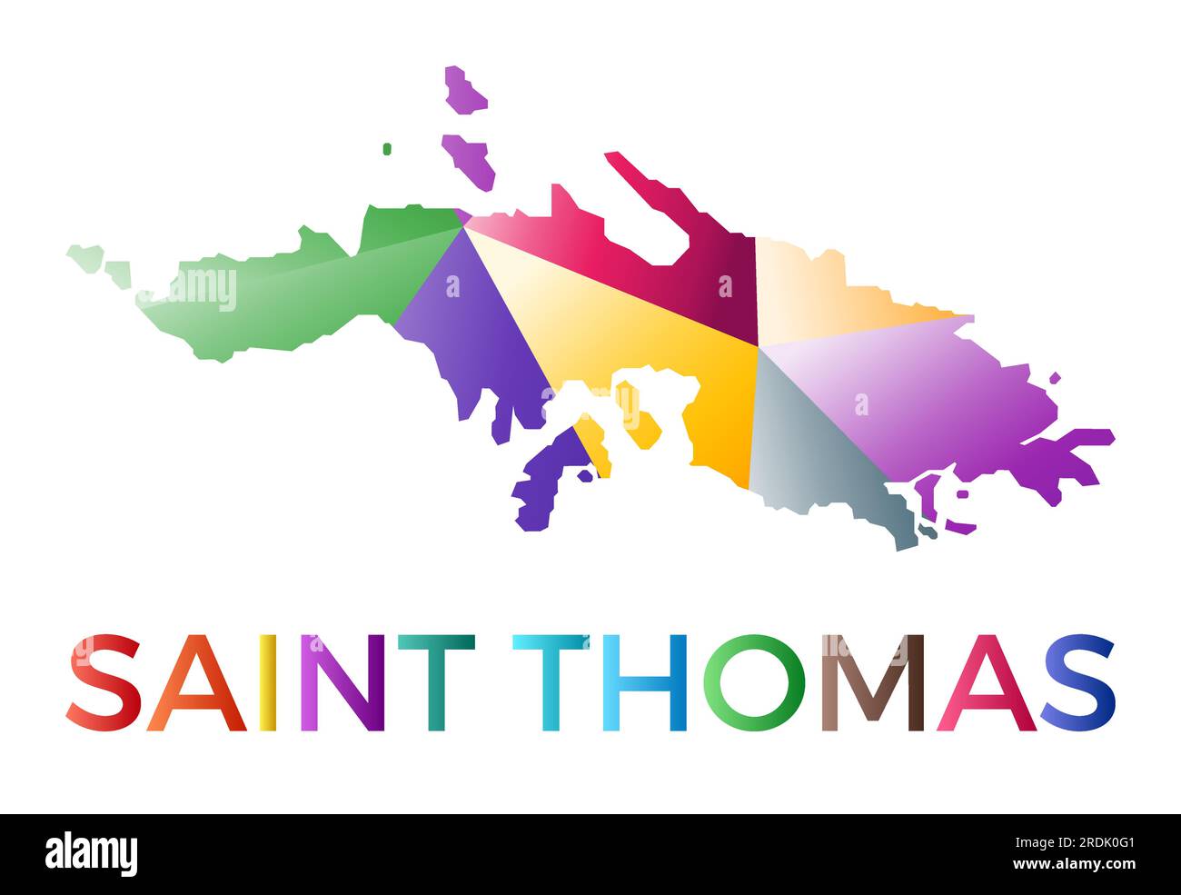 Bright colored Saint Thomas shape. Multicolor geometric style island ...