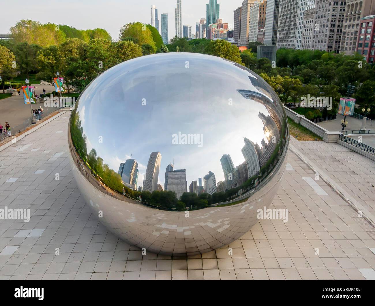 Aerial view of the modern sculpture known at The Bean in Millennium ...