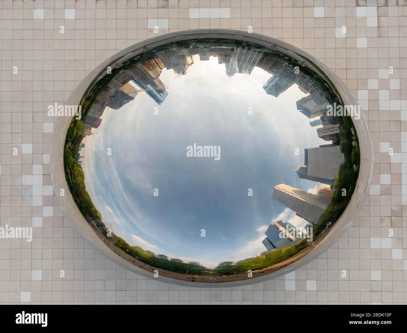 Aerial view of the modern sculpture known at The Bean in Millennium ...