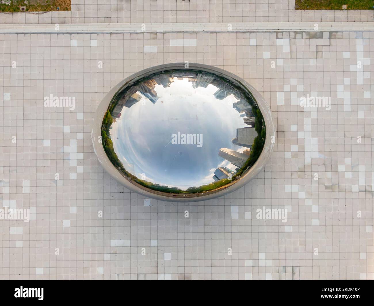 Aerial view of the modern sculpture known at The Bean in Millennium ...