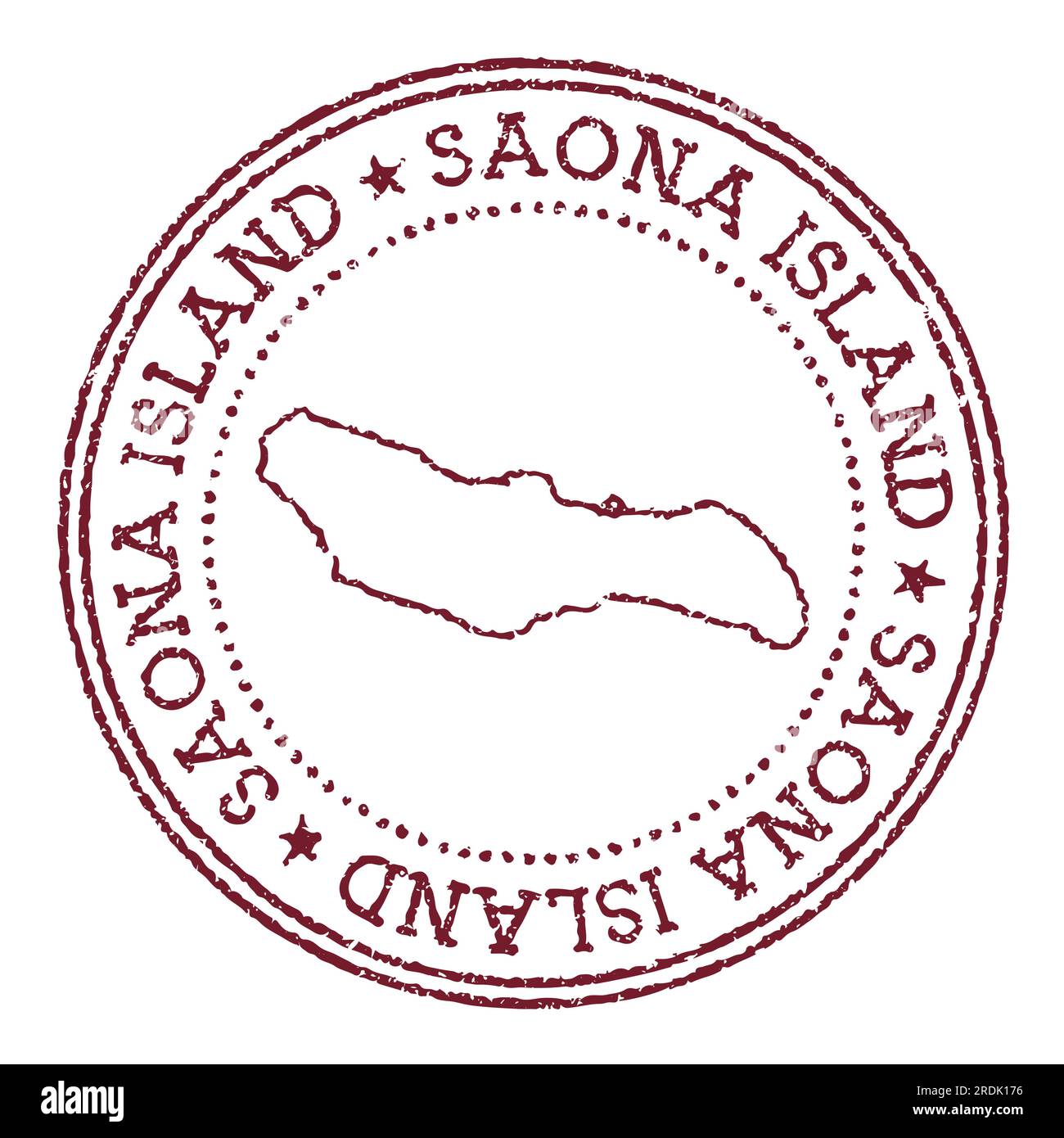 Saona Island round rubber stamp with island map. Vintage red passport ...