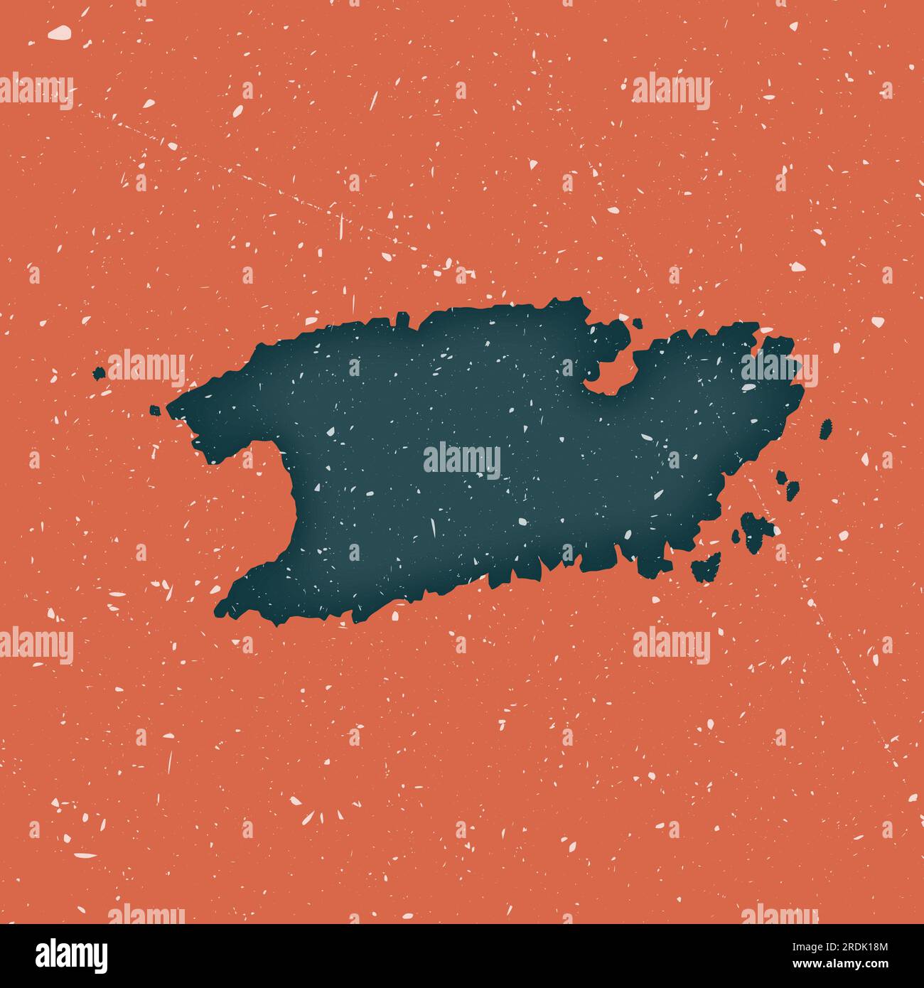 Vintage map. Grunge map of the island with distressed texture. Vis ...