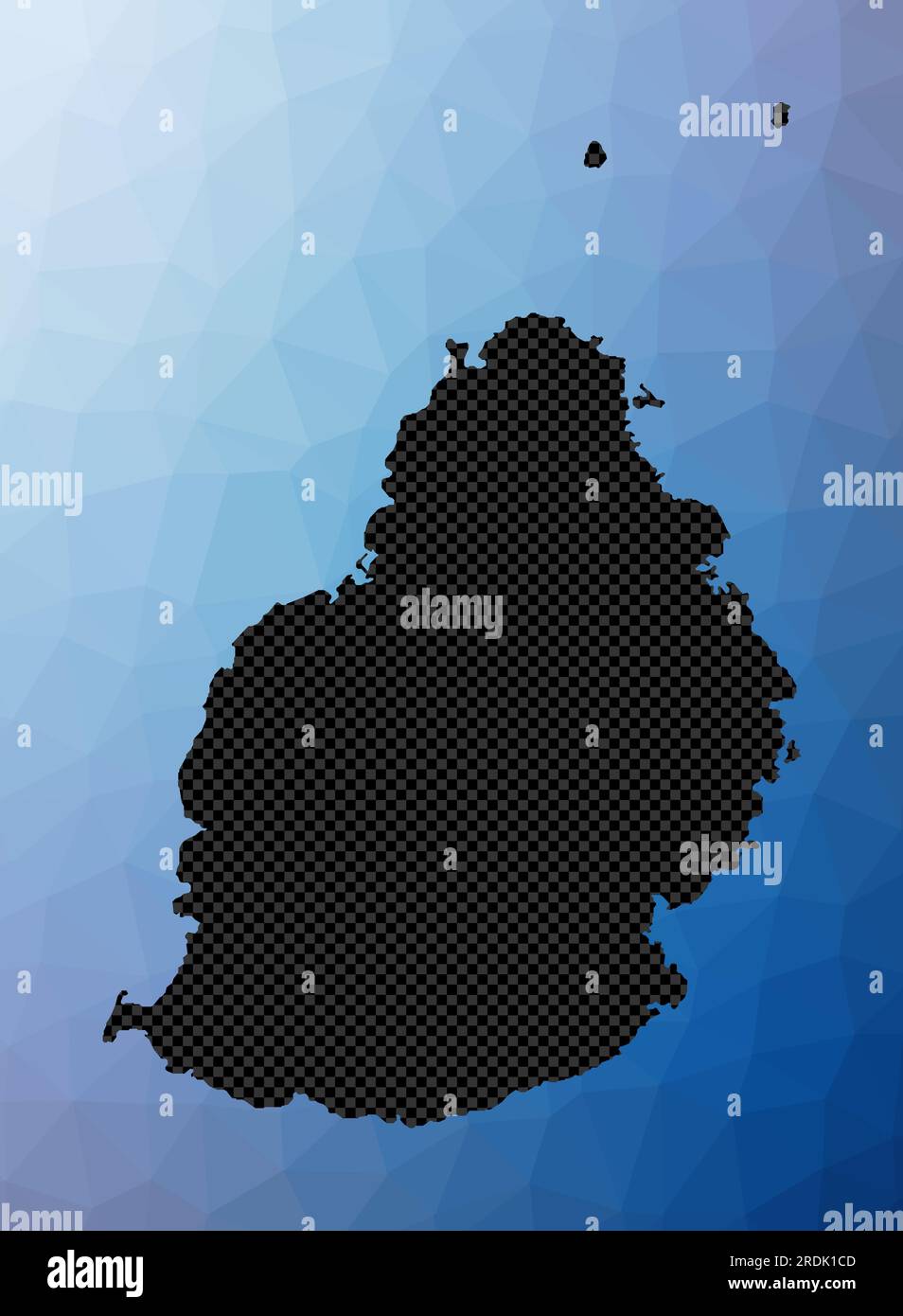 Mauritius geometric map. Stencil shape of Mauritius in low poly style ...