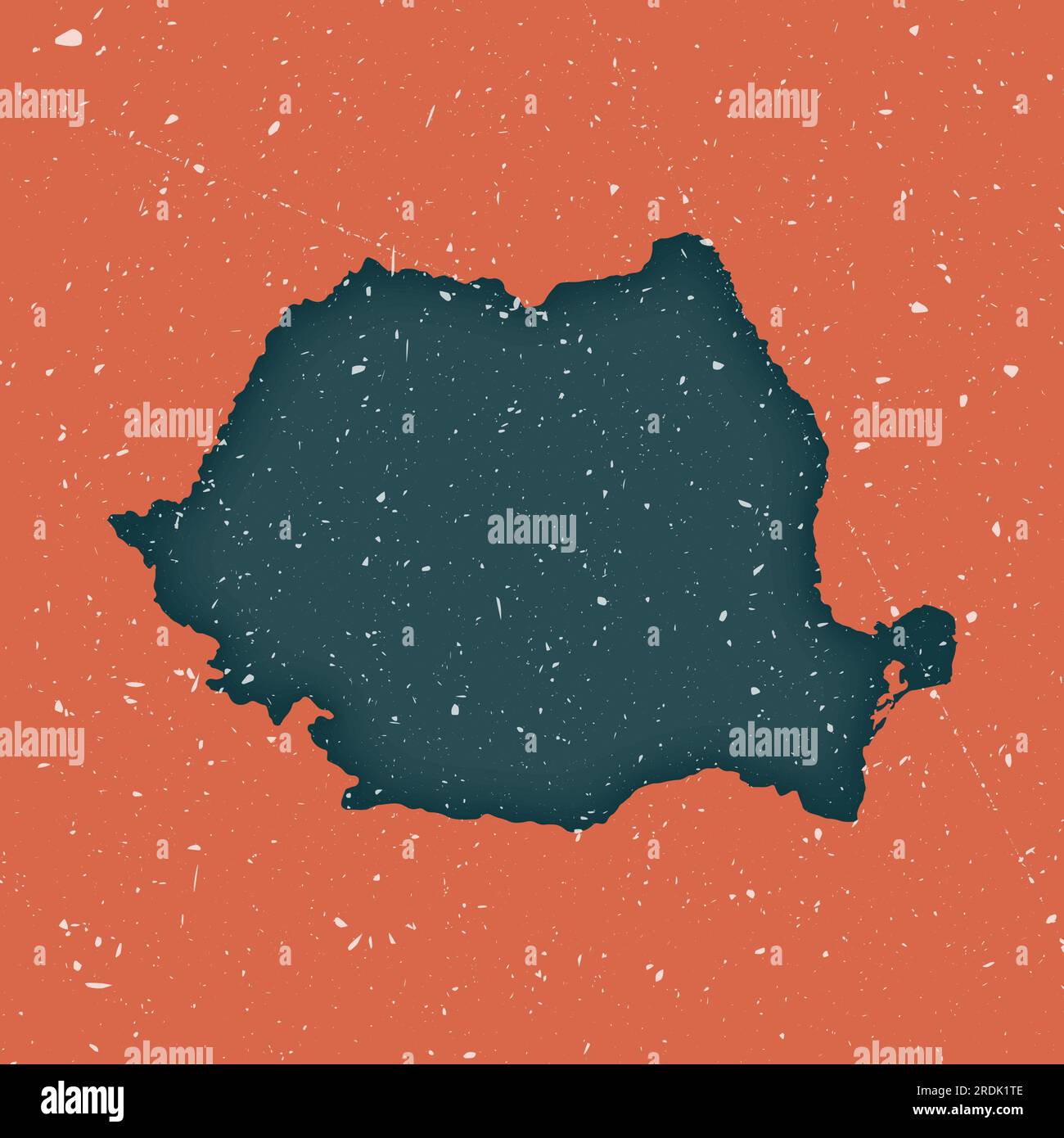 Romania vintage map. Grunge map of the country with distressed texture ...