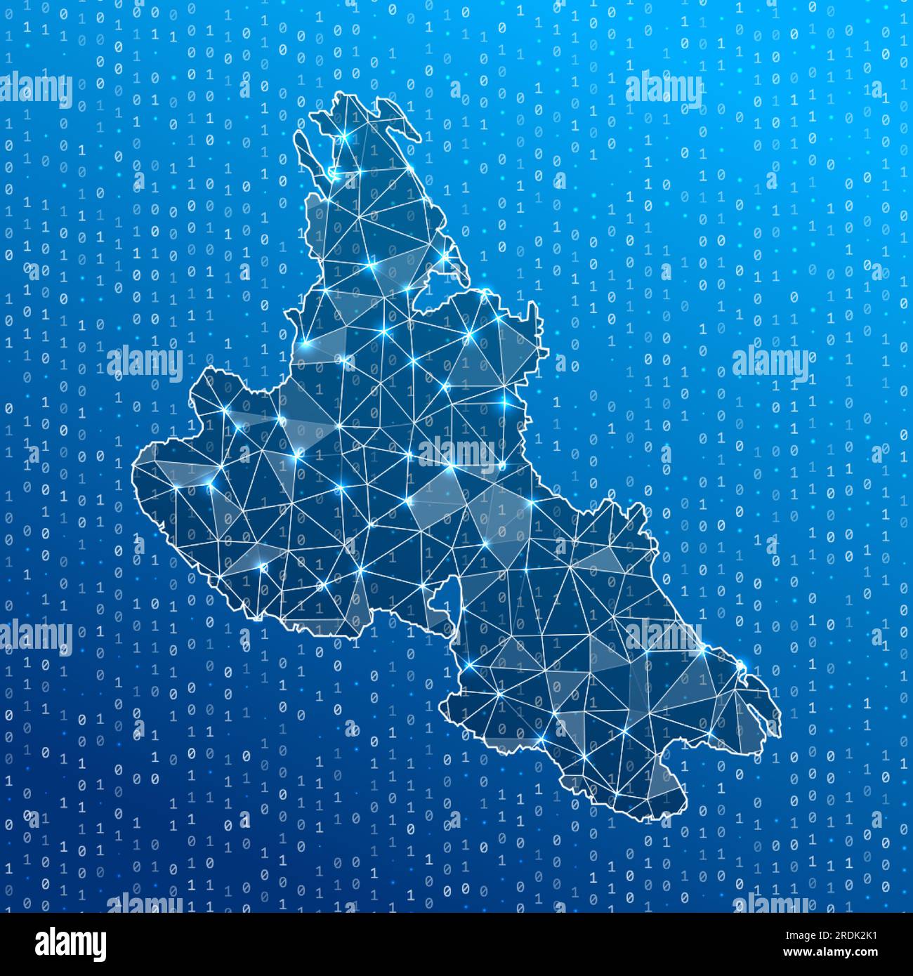 Network map of Krk island digital connections map. Technology, internet ...