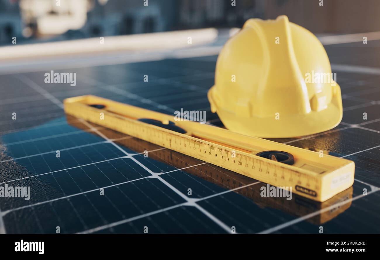 Solar panel, engineering tools and renewable energy isolated for ...