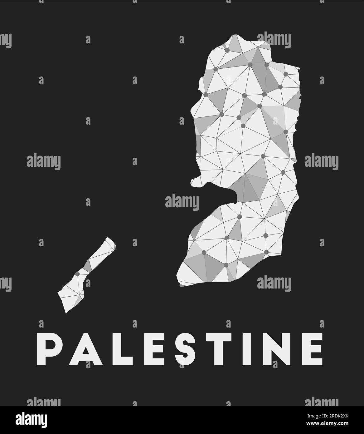 Palestine - communication network map of country. Palestine trendy ...