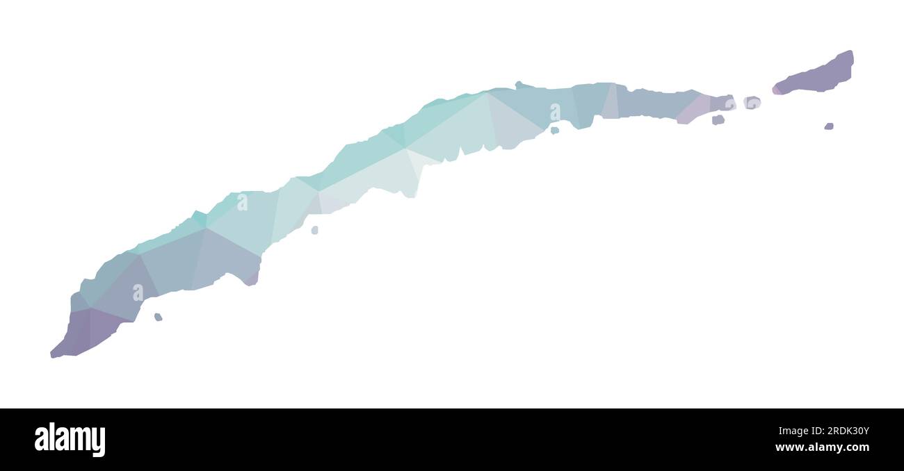 Polygonal map of Roatan. Geometric illustration of the island in ...
