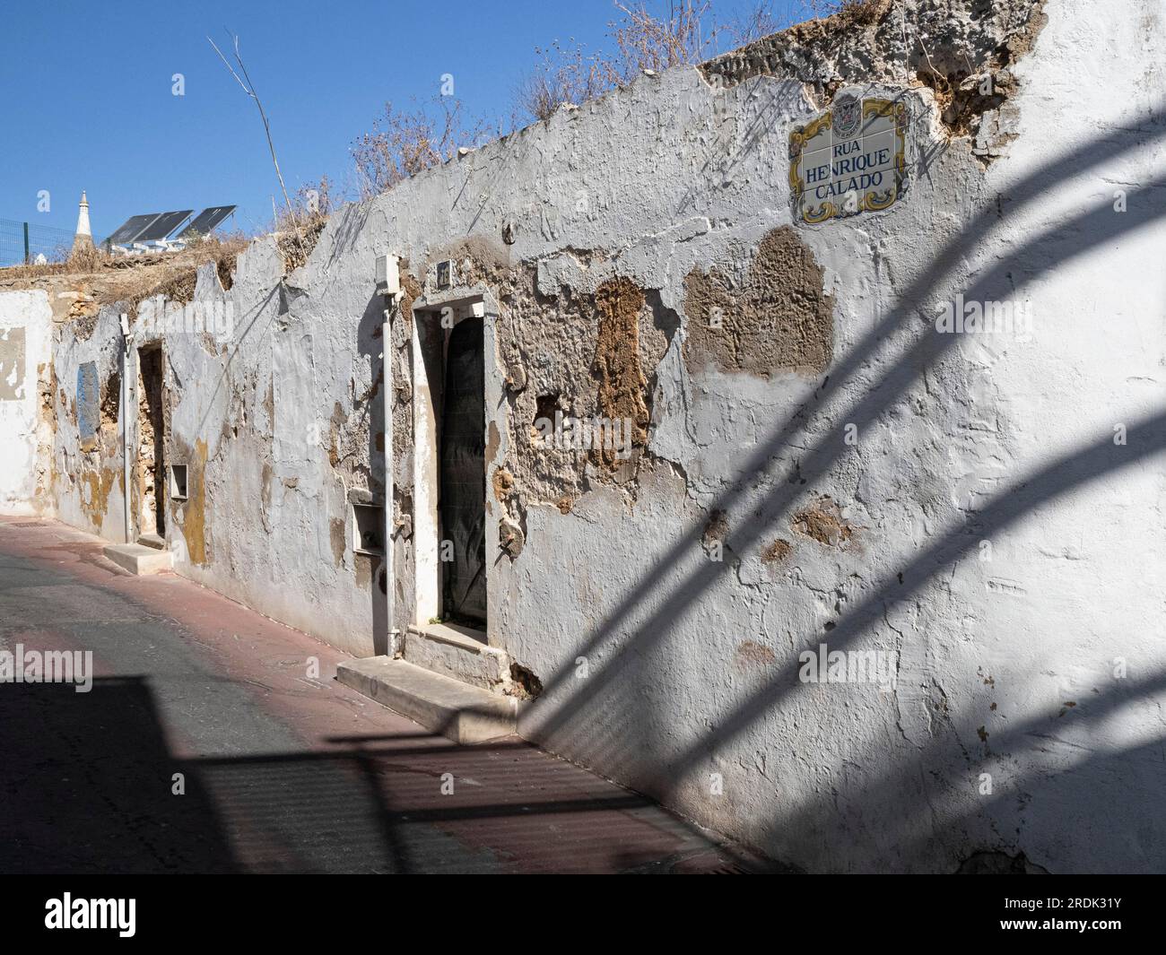 Delapidated houses Rua Henrique Caldo Albufeira old town Portugal Stock ...