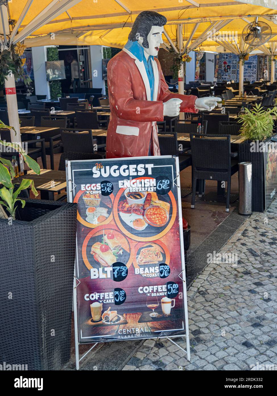 English breakfast sign Albufiera Portugal Stock Photo - Alamy