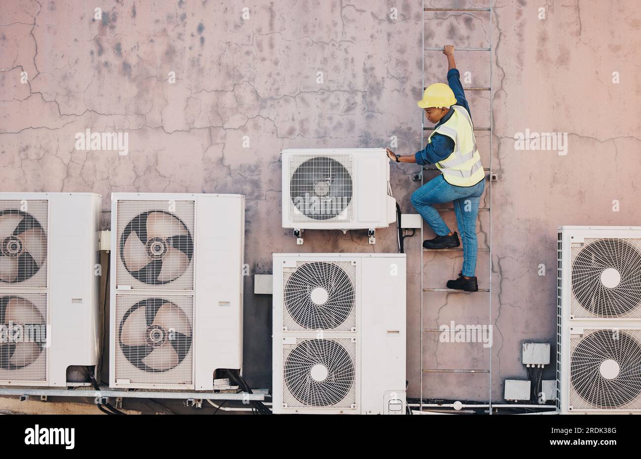 Engineer, roof and outdoor for air conditioning maintenance ...