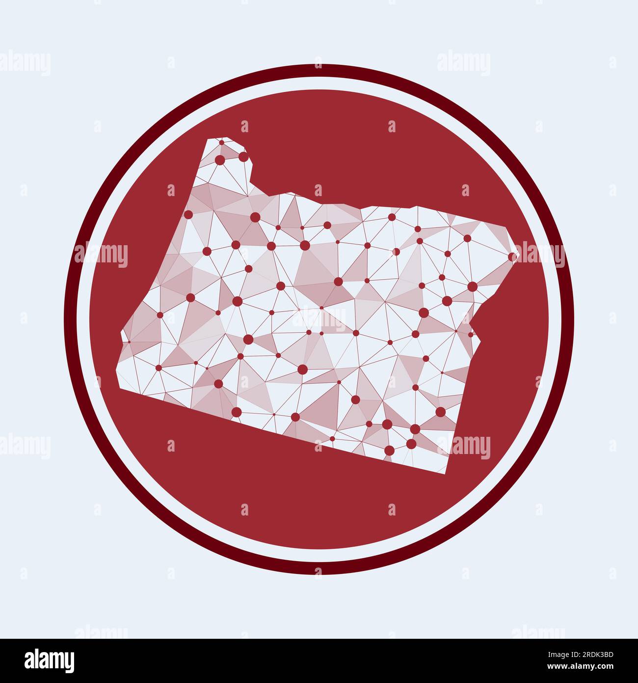 Oregon icon. Trendy tech logo of the US state. Geometric mesh round ...