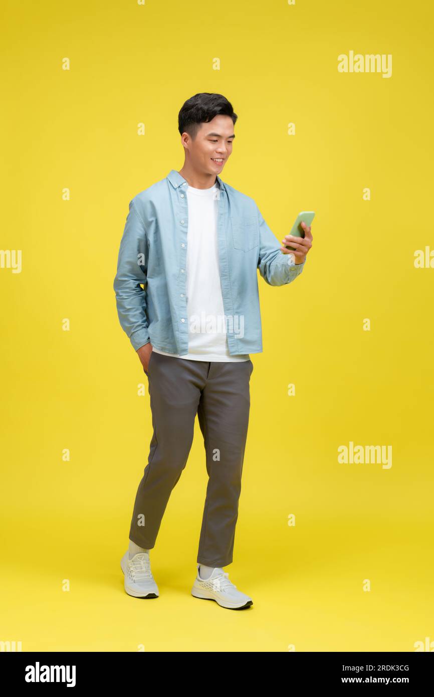 Man talking into camera walking hi-res stock photography and images - Alamy