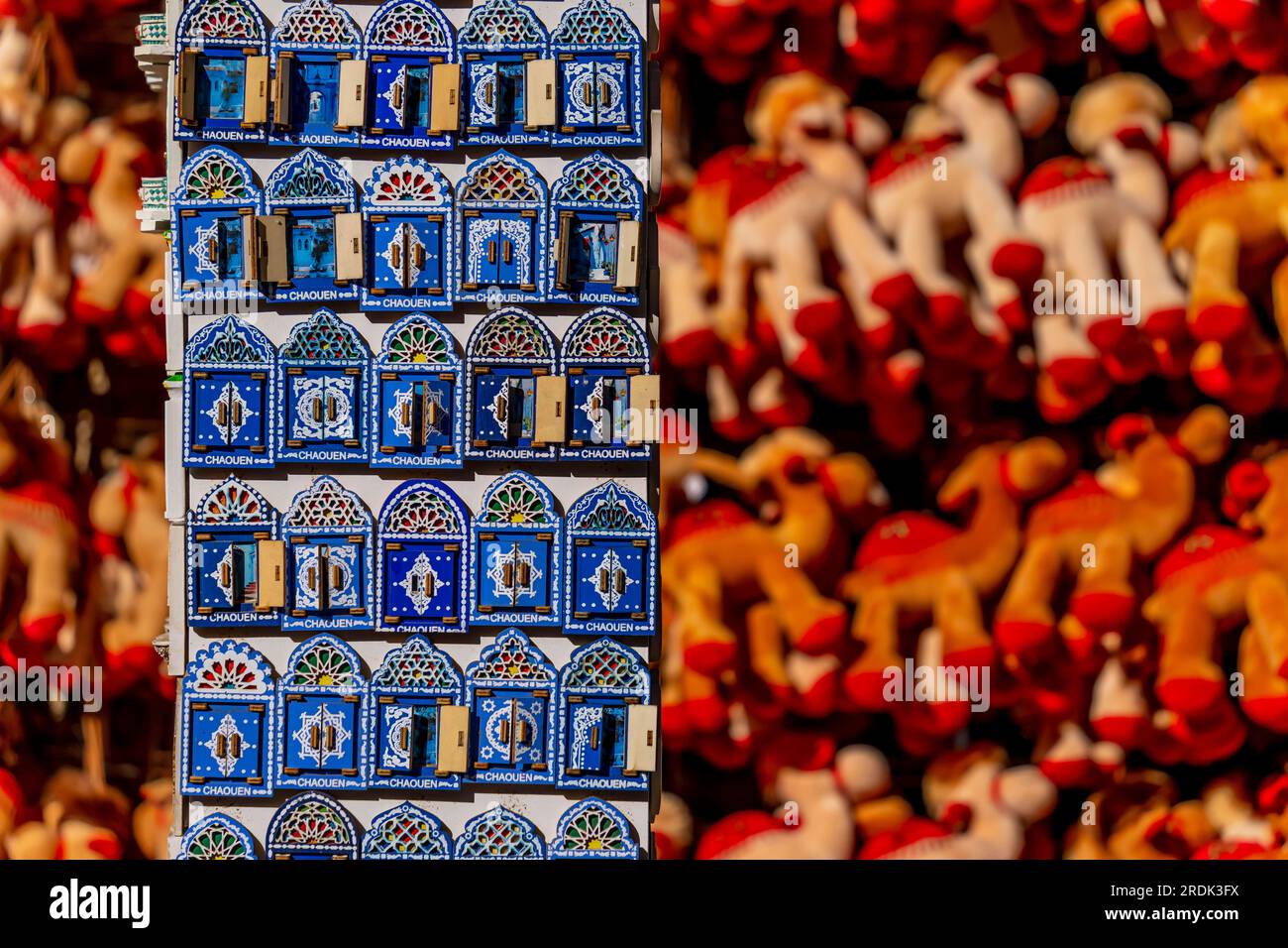 Colorful moroccan handmade souvenirs in blue city Chefchaouen, Morocco ...