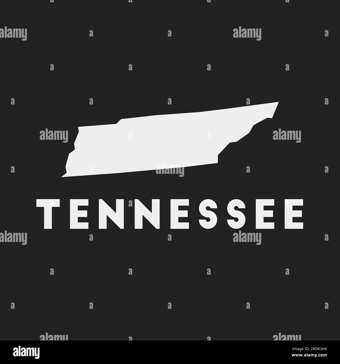Tennessee icon. Us state map on dark background. Stylish Tennessee map ...
