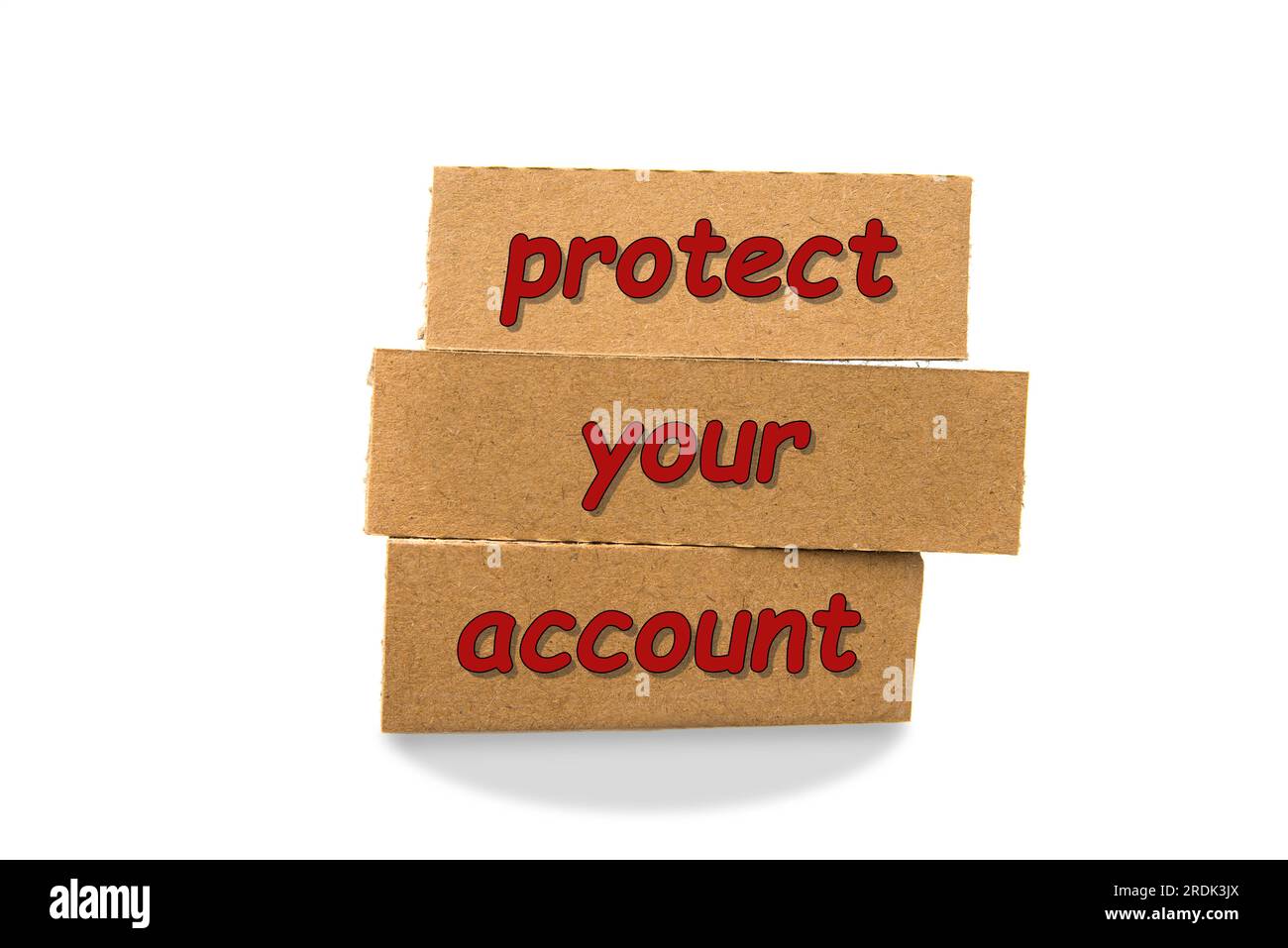 Protect your account sign on a white Stock Photo - Alamy