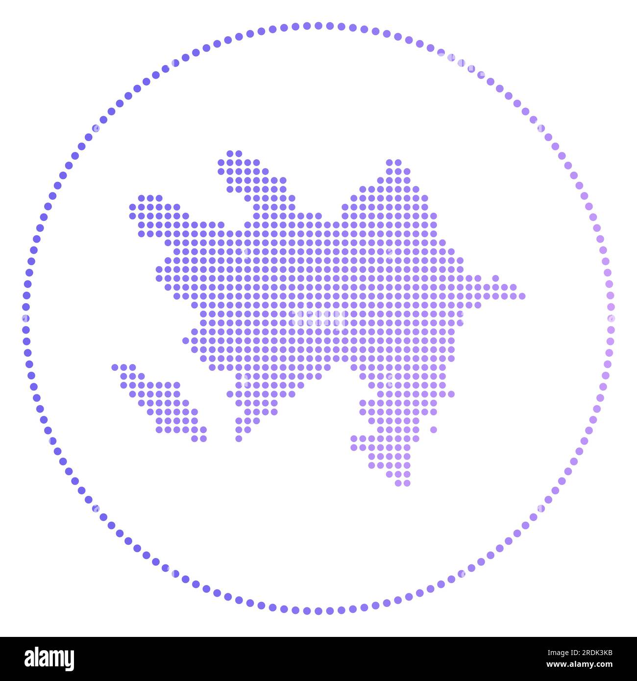 Azerbaijan digital badge. Dotted style map of Azerbaijan in circle ...