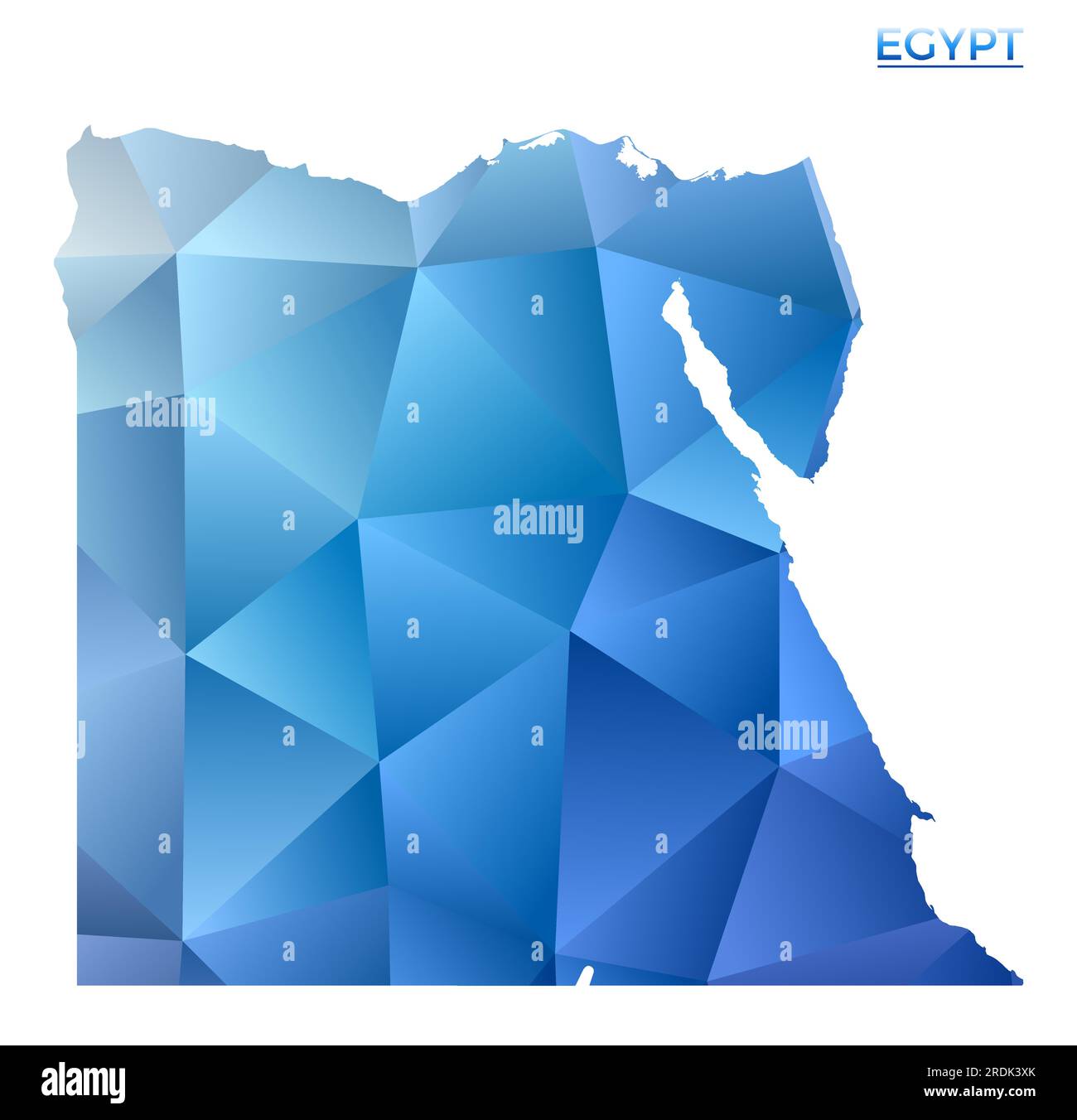 Vector polygonal Egypt map. Vibrant geometric country in low poly style. Captivating ...