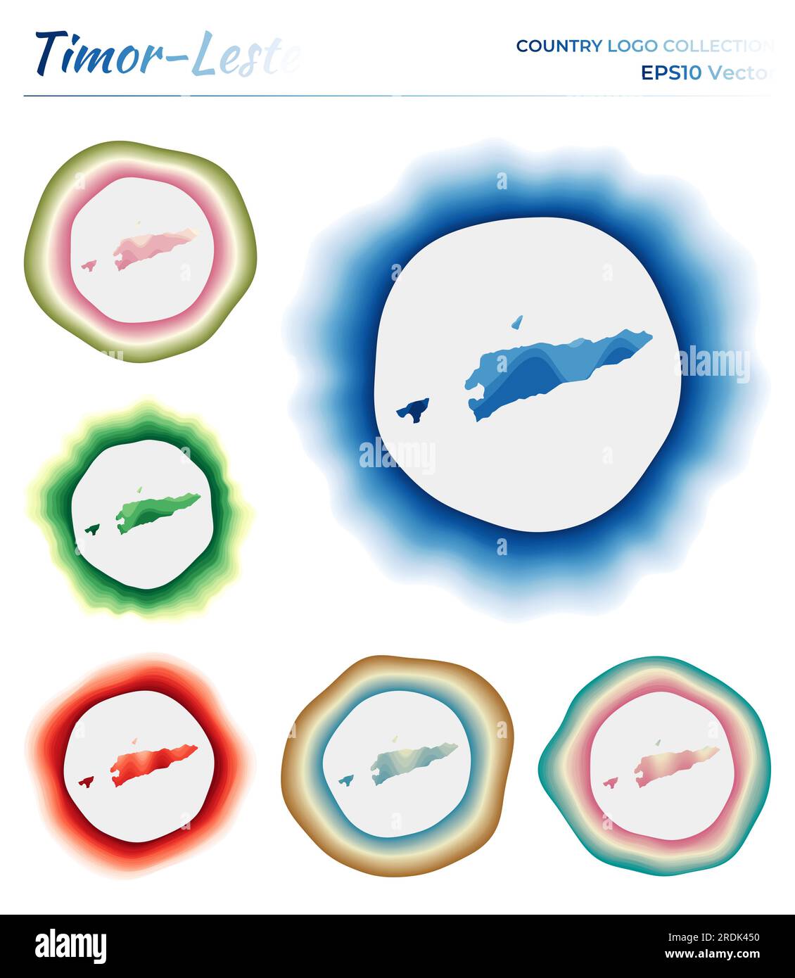 Timor-Leste logo collection. Colorful badge of the country. Layers ...