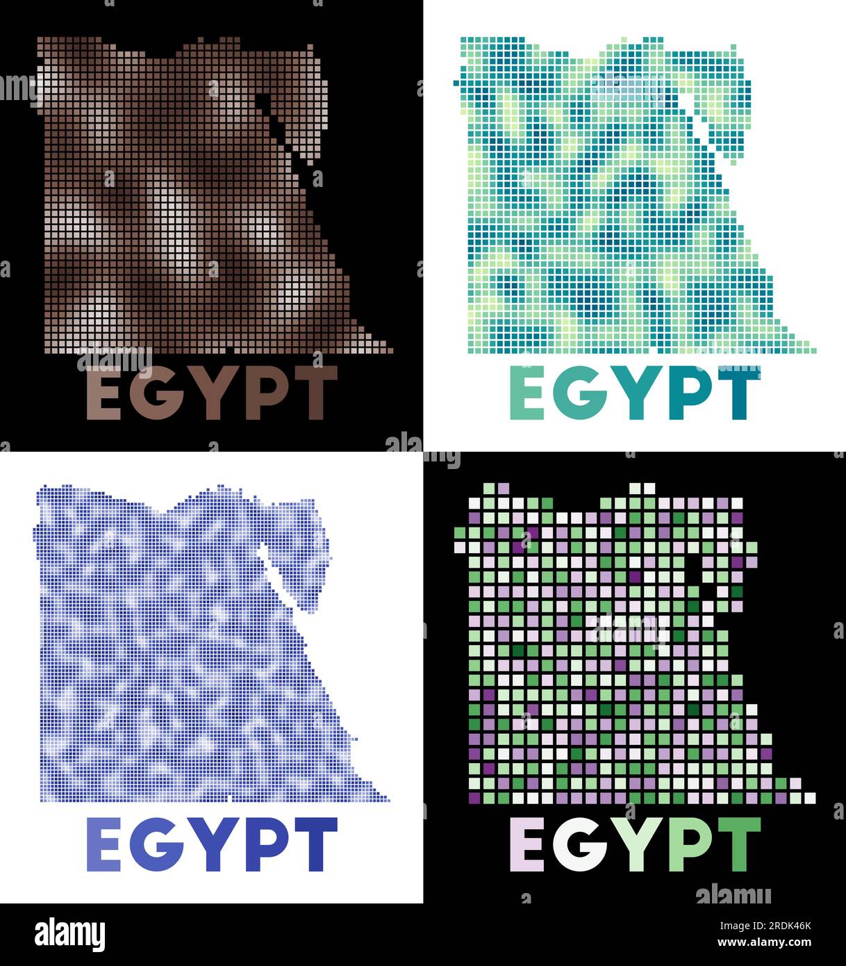 Egypt map. Collection of maps of Egypt in dotted style. Borders of the ...