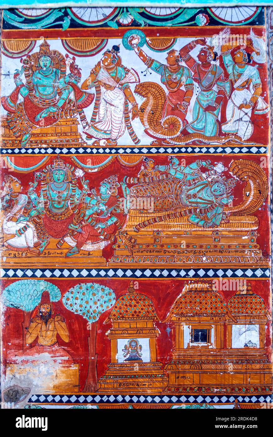 16th Century Nayak murals fresco paintings in Thillai Nataraja Temple ...