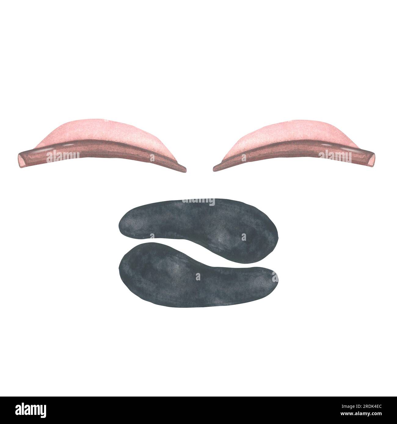 Set of elements for the procedure of lamination of eyelashes.Watercolor ...