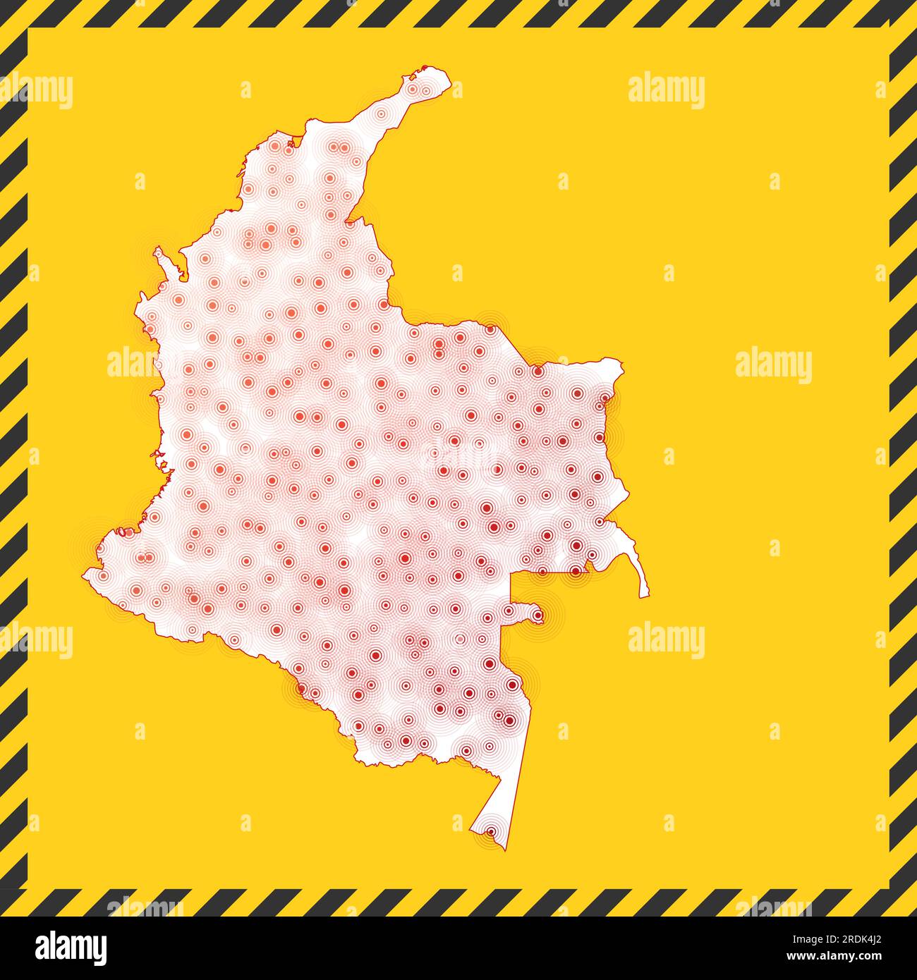 Colombia closed - virus danger sign. Lock down country icon. Black ...