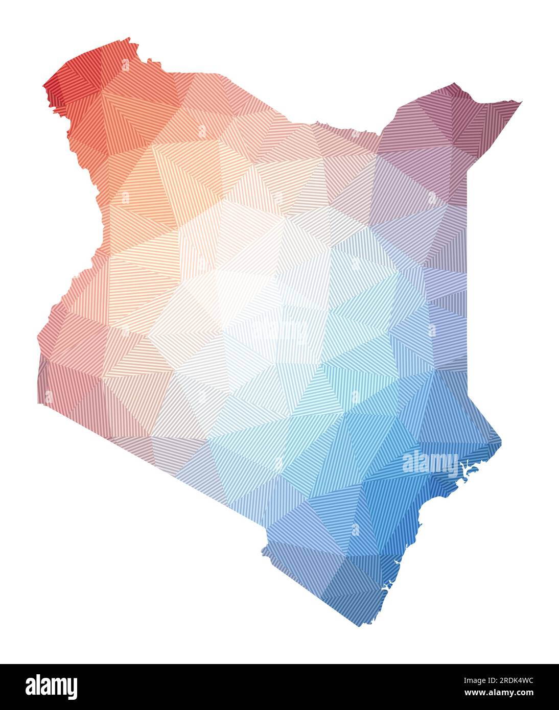 Map of Kenya. Low poly illustration of the country. Geometric design ...