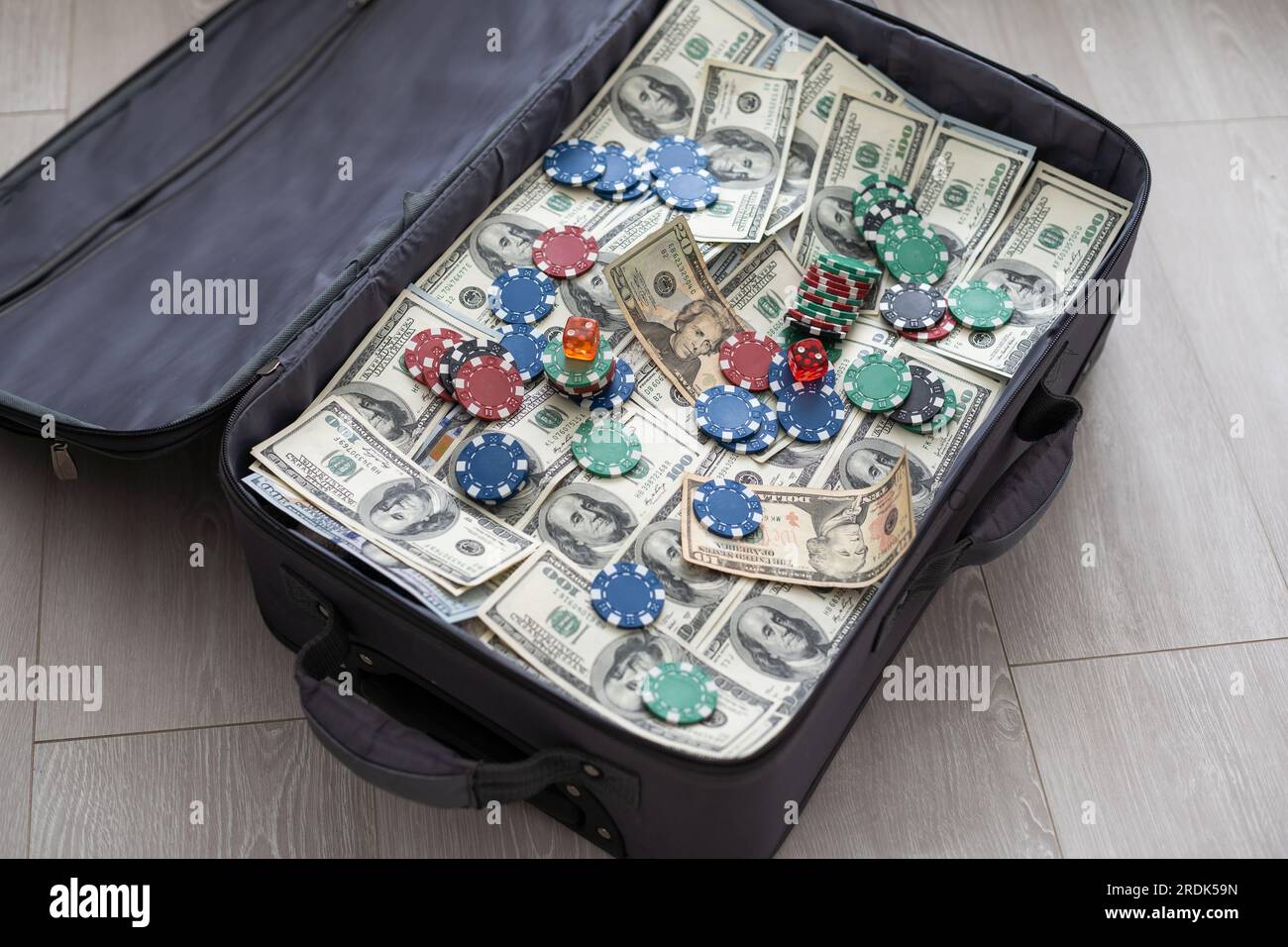 Open suitcase with one million dollars bills stacks Stock Photo - Alamy