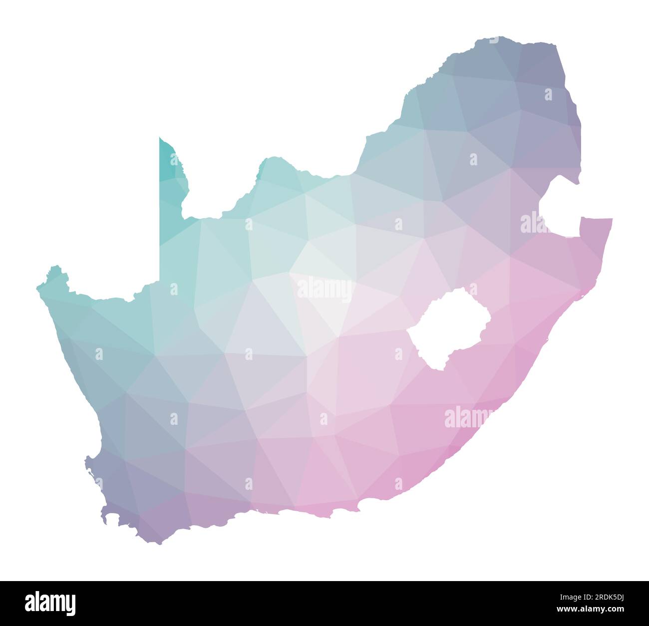 Polygonal map of South Africa. Geometric illustration of the country in ...